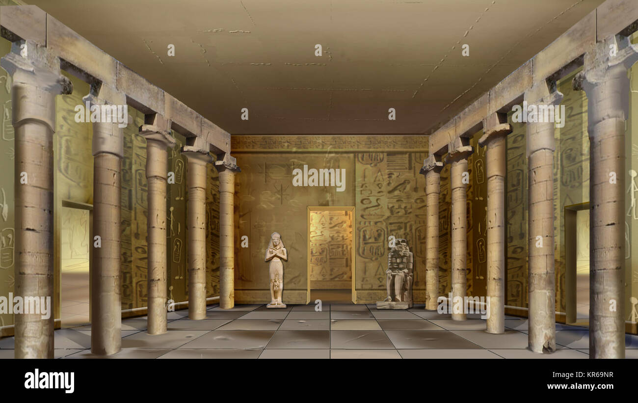 Ancient Egyptian Temple Indoor Stock Photo - Alamy
