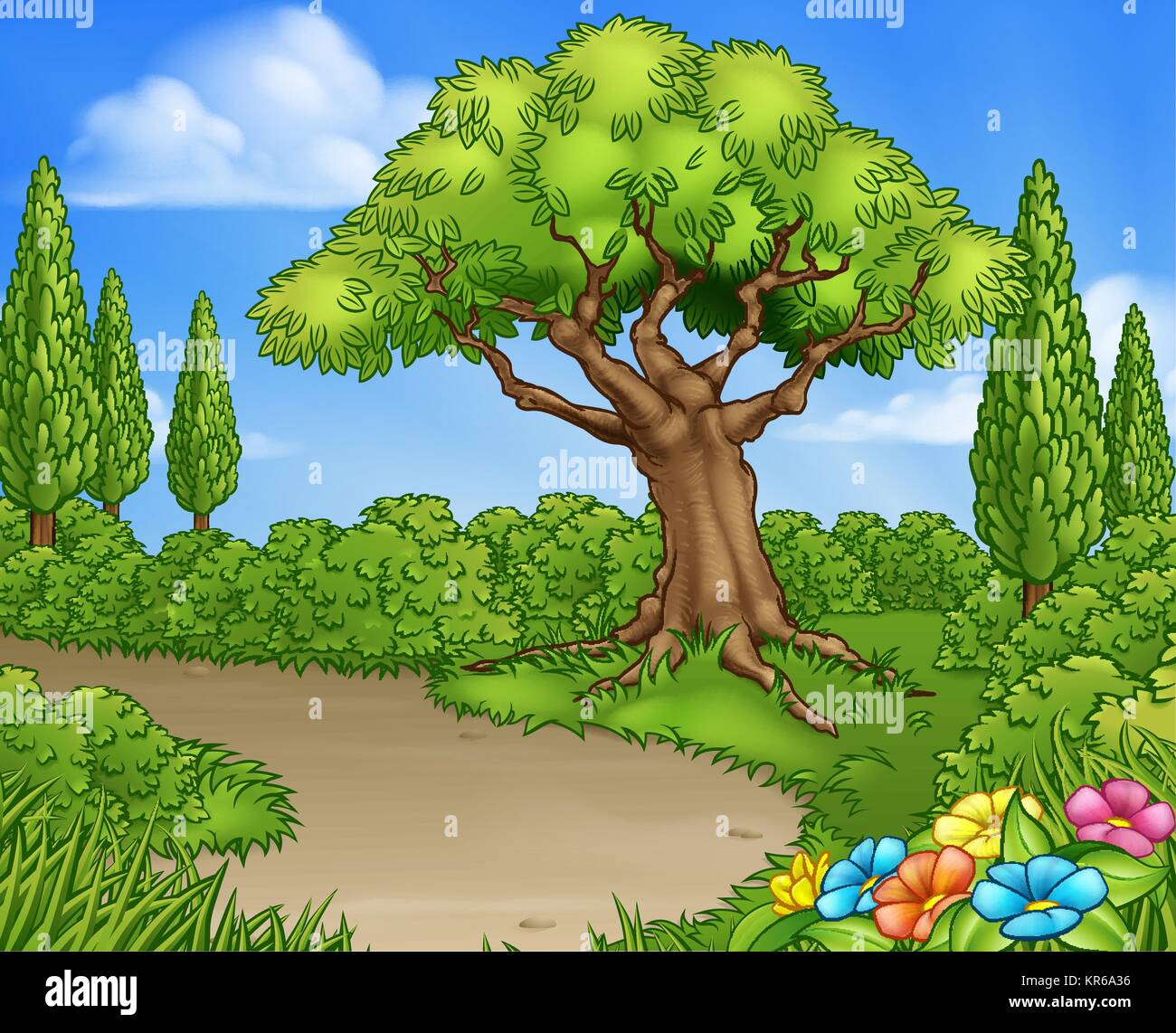 Landscape background field road Stock Vector Images - Alamy