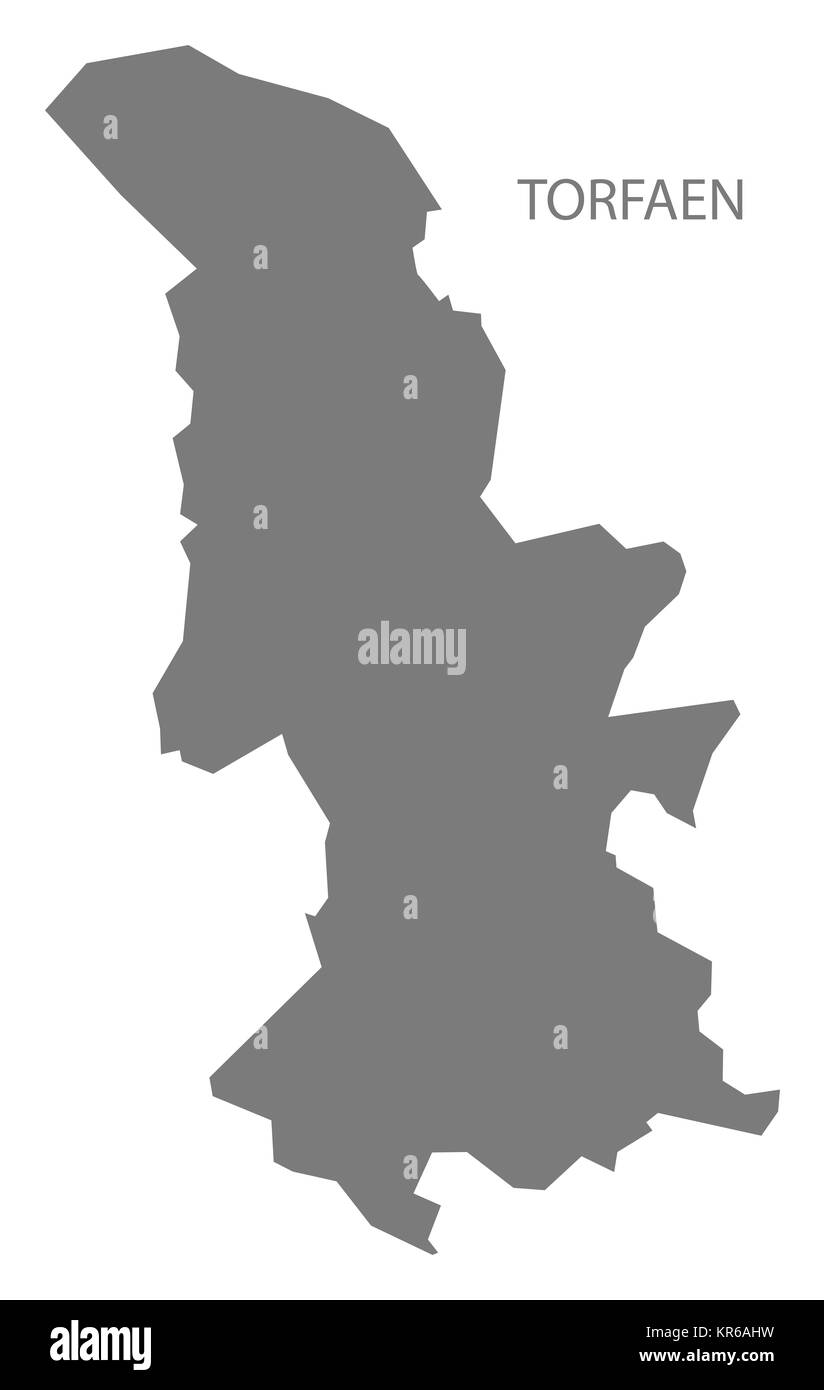 Torfaen Wales Map grey Stock Photo - Alamy