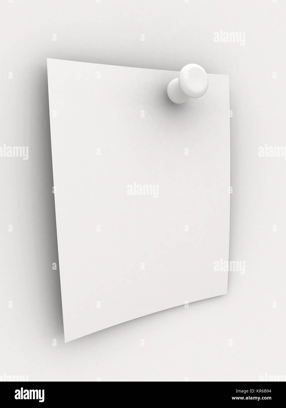 3D rendered Illustration. Blank pinned note Stock Photo - Alamy