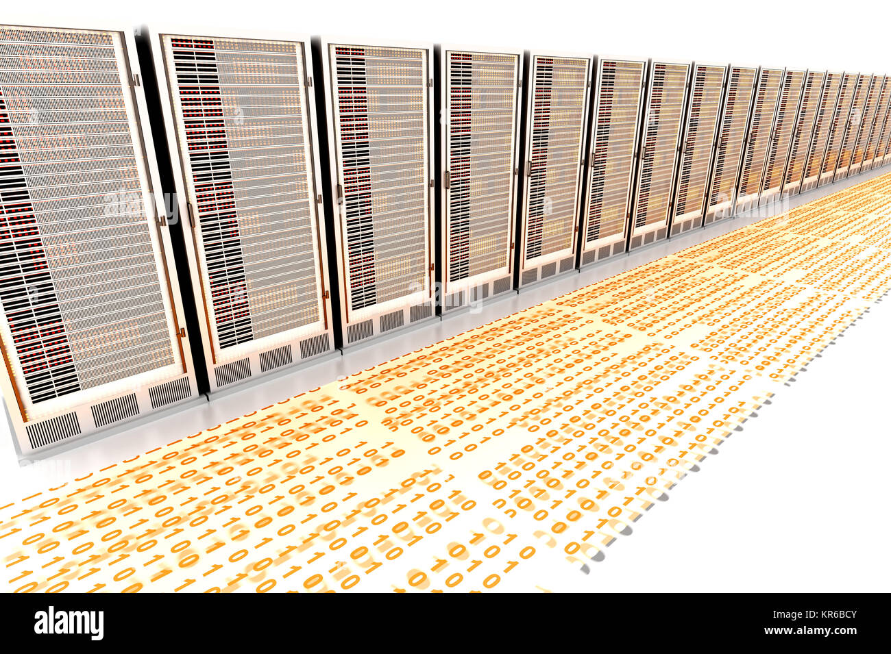 Data rush on the Server highway. 3d rendered Illustration Stock Photo ...