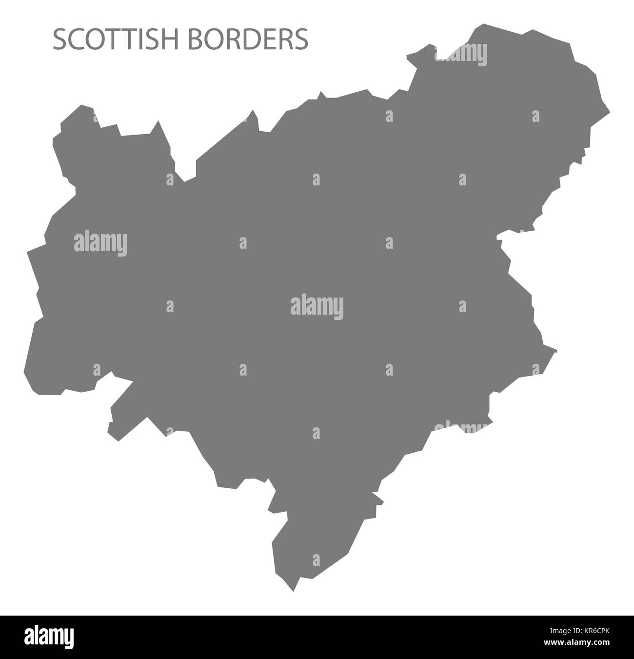 Scottish Borders Scotland Map grey Stock Photo - Alamy