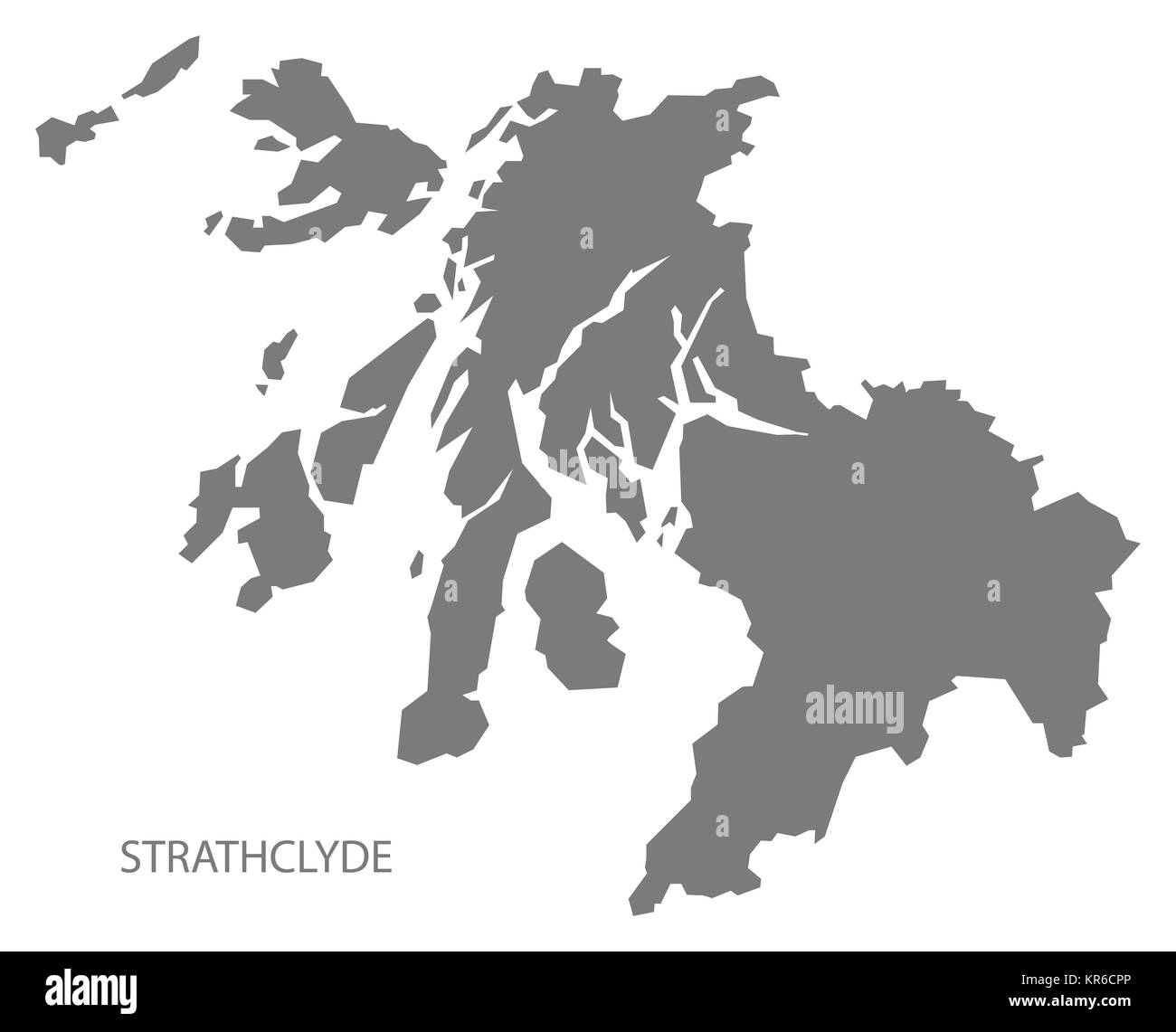 Strathclyde Scotland Map grey Stock Photo - Alamy