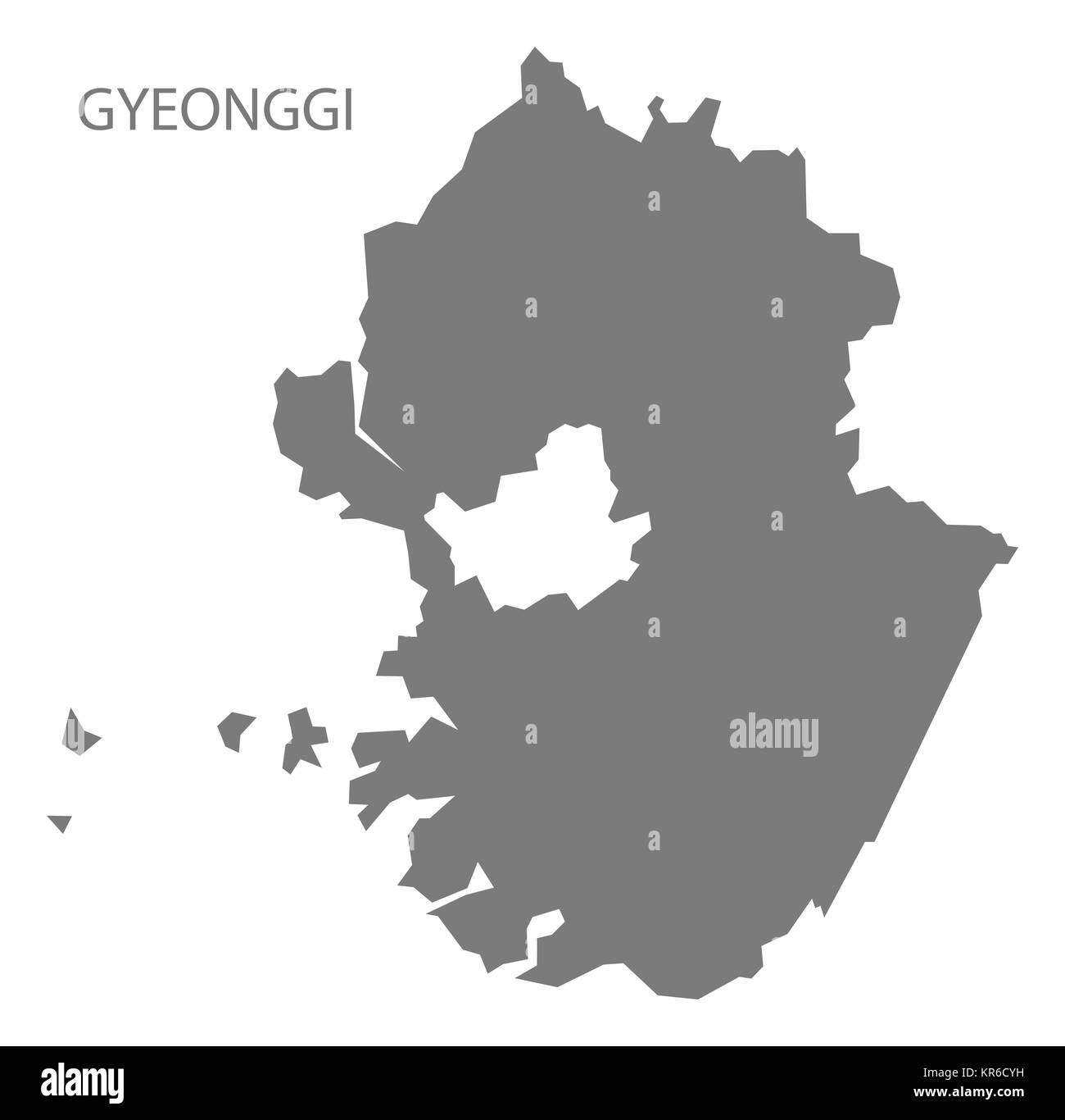 Gyeonggi South Korea Map grey Stock Photo - Alamy