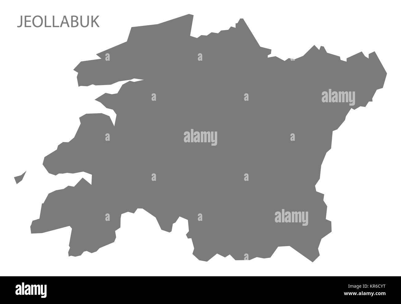 Jeollabuk South Korea Map grey Stock Photo - Alamy
