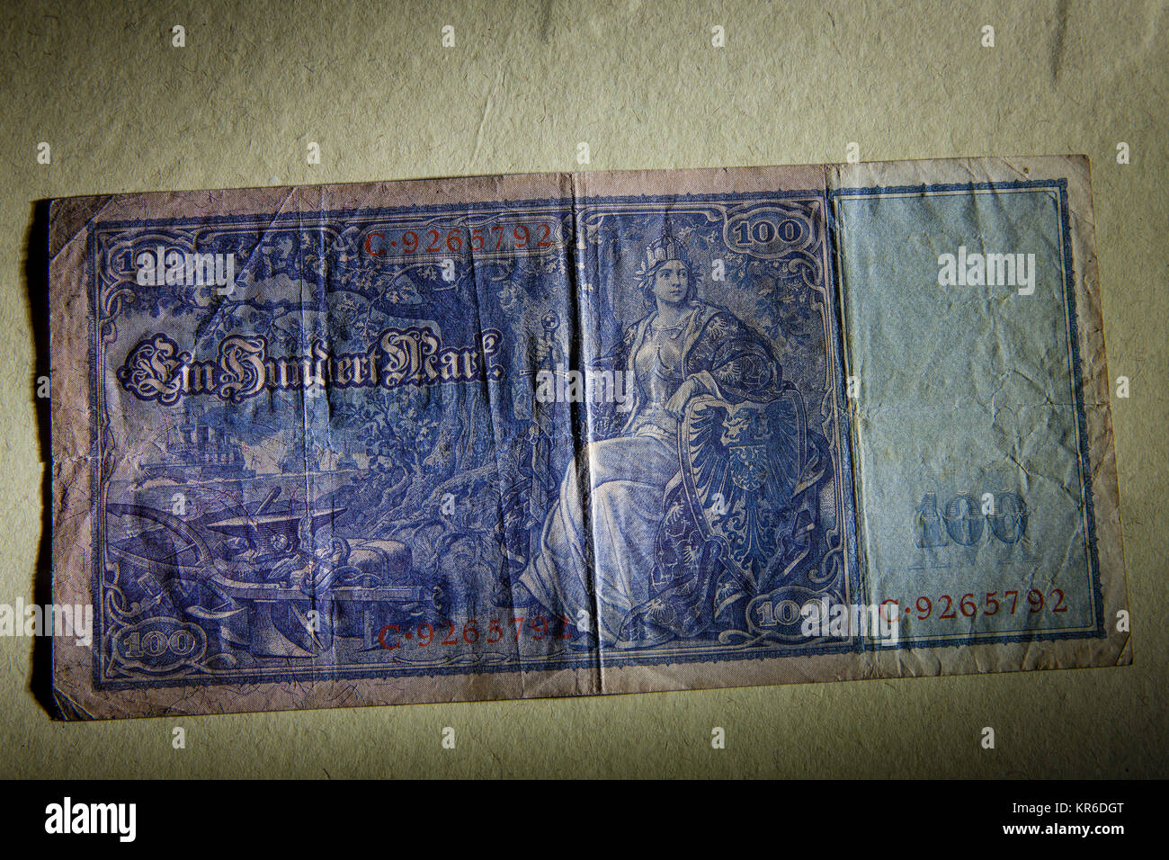 Germany, 100 Mark bank note of the German Reichsbank from 1910 ...