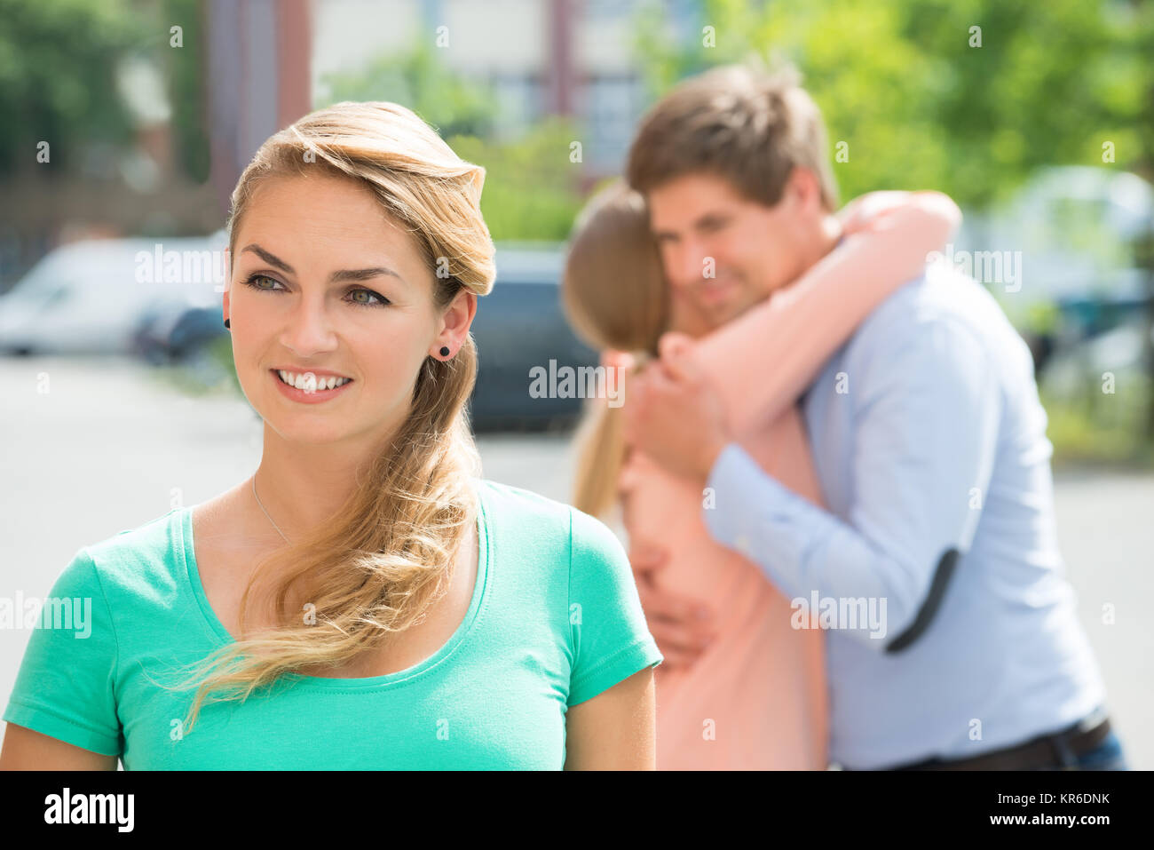 Portrait Of Young Happy Woman Stock Photo - Alamy Portrait Of Young Happy Woman Stock Photo - Alamy