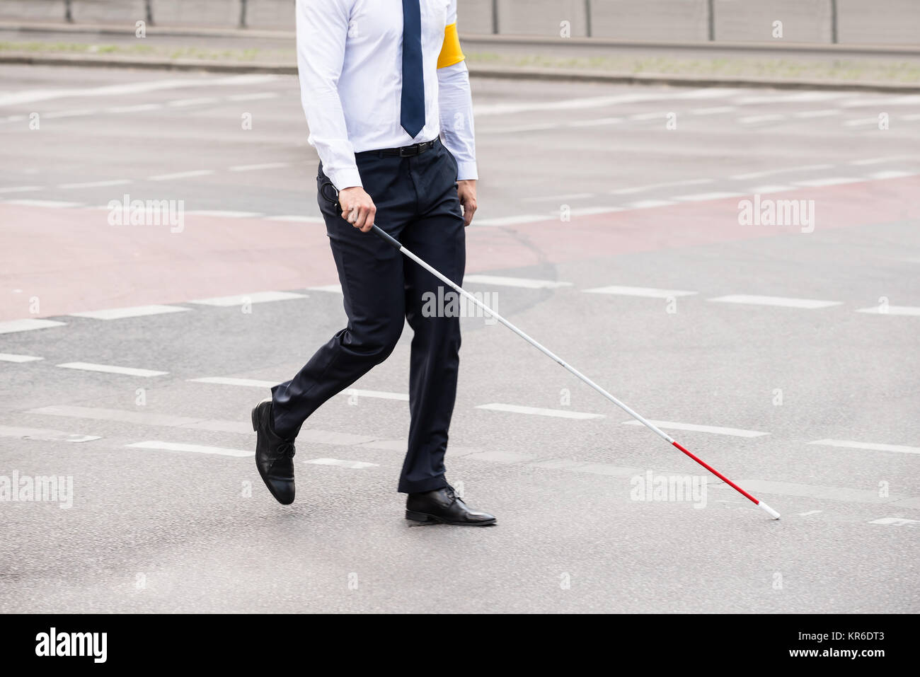 Blind Person Walking On Street Stock Photo - Alamy