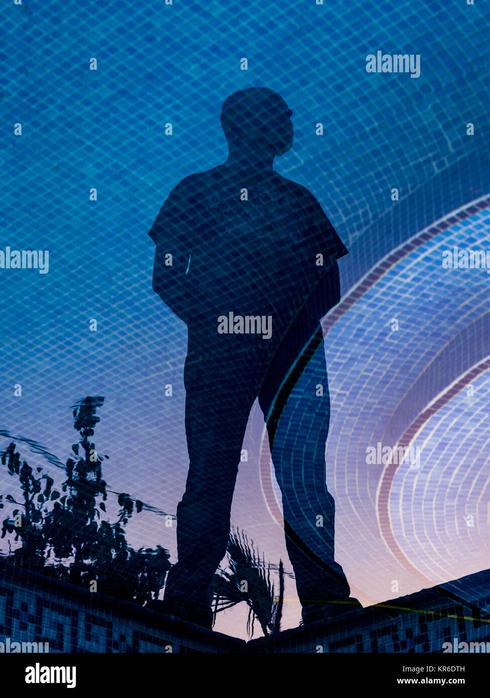 Shadow of a man in a swimming pool Stock Photo - Alamy