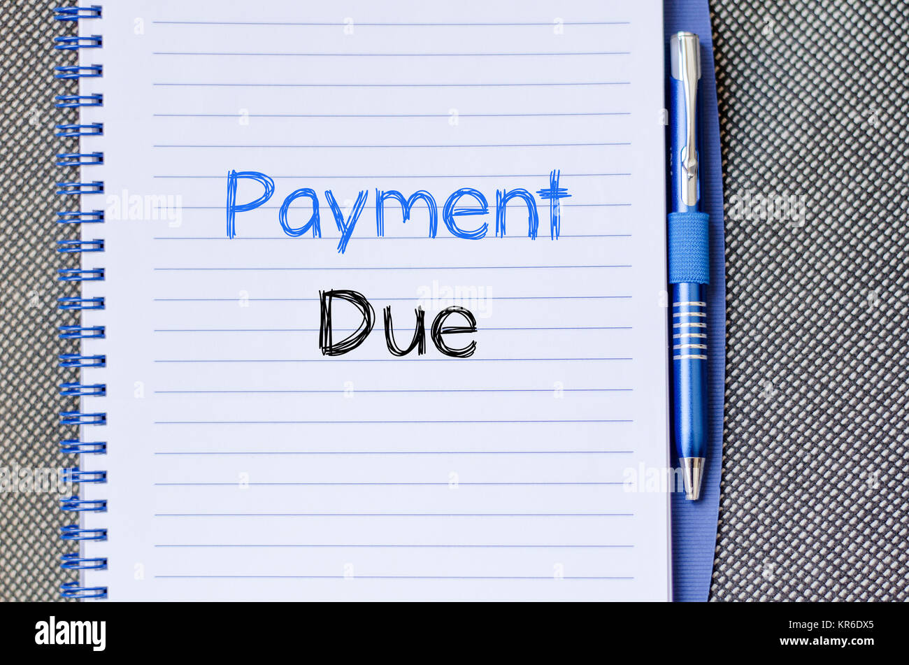 Payment due text concept on notebook Stock Photo - Alamy Payment due text concept on notebook Stock Photo - Alamy