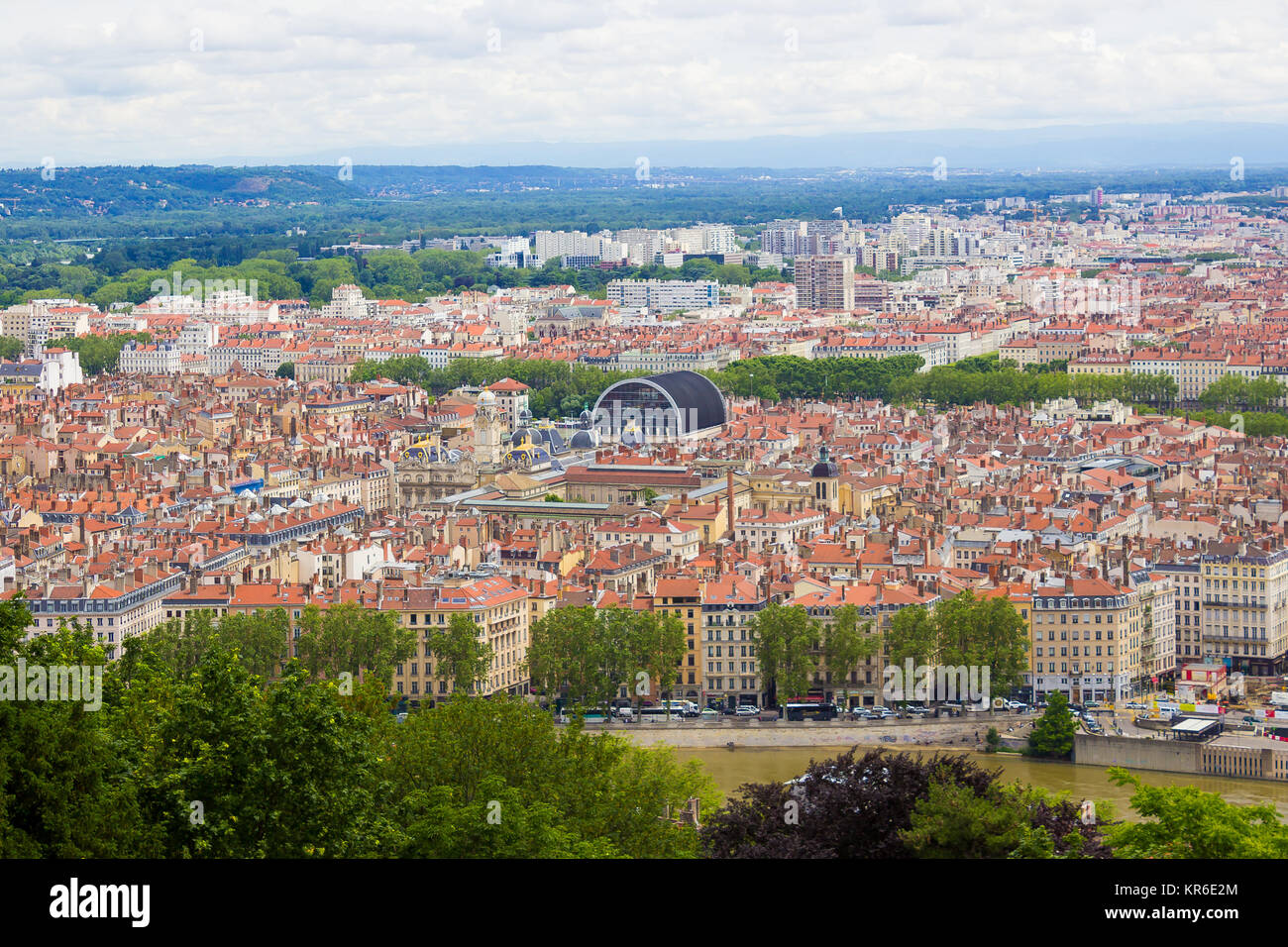 Lyon, France - aerial view of the city panorama Stock Photo - Alamy