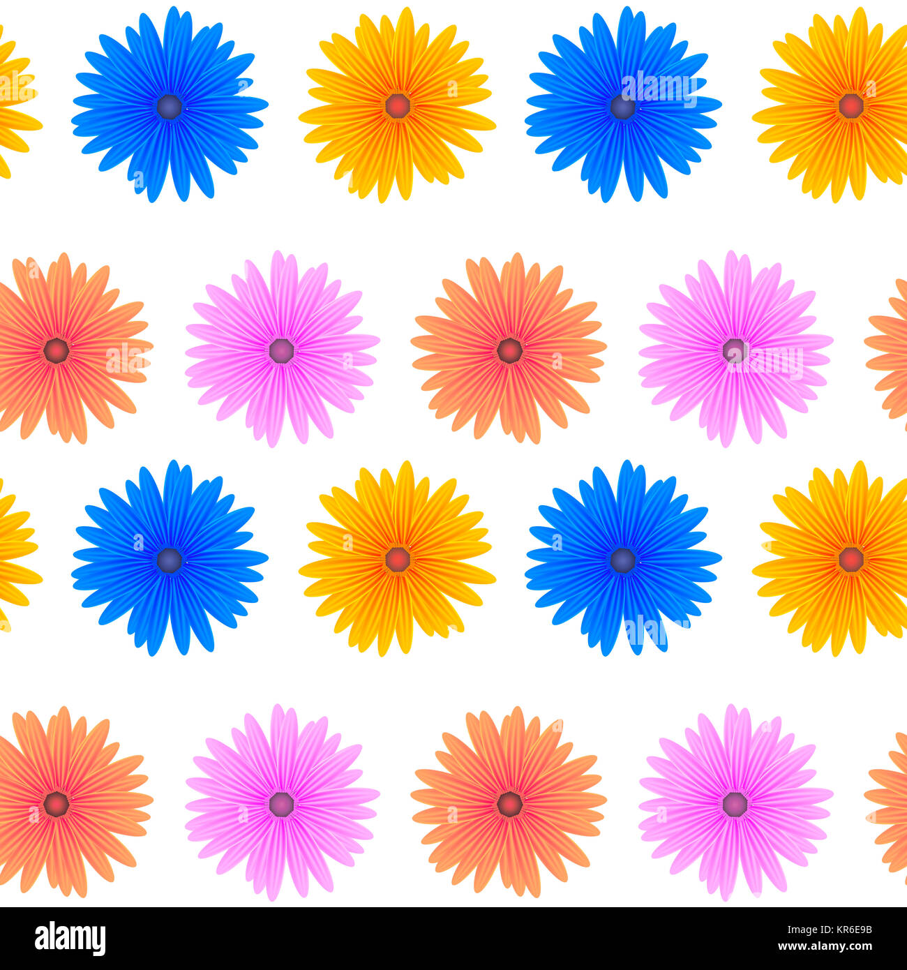 Seamless Colorful Flower Pattern Stock Photo - Alamy