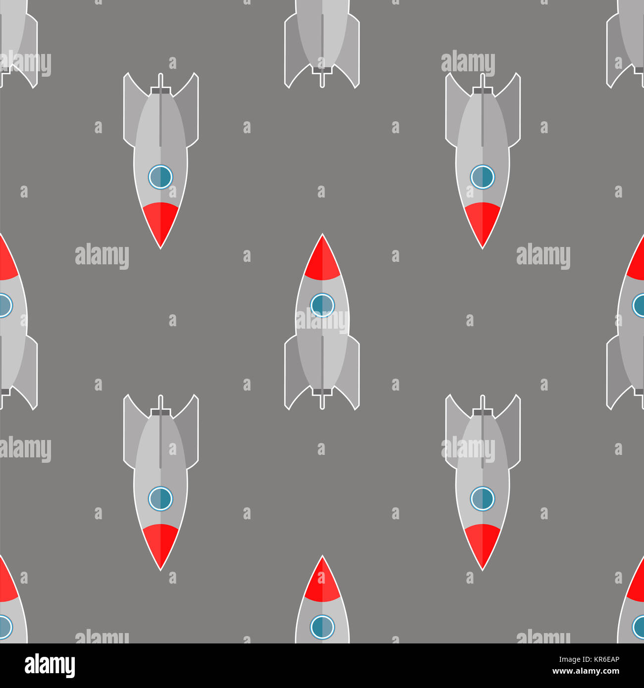 Space Rocket Flying Seamless Pattern Stock Photo - Alamy