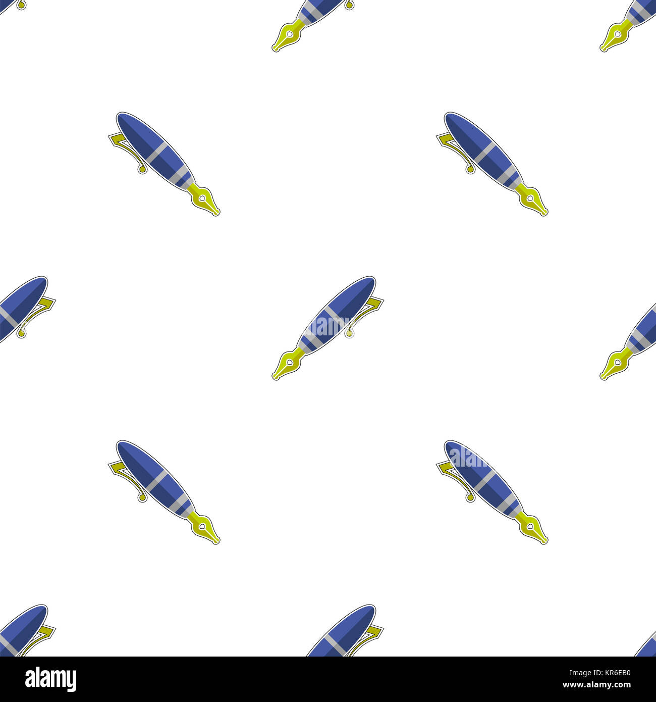 Fountain Pen Seamless Pattern Stock Photo - Alamy