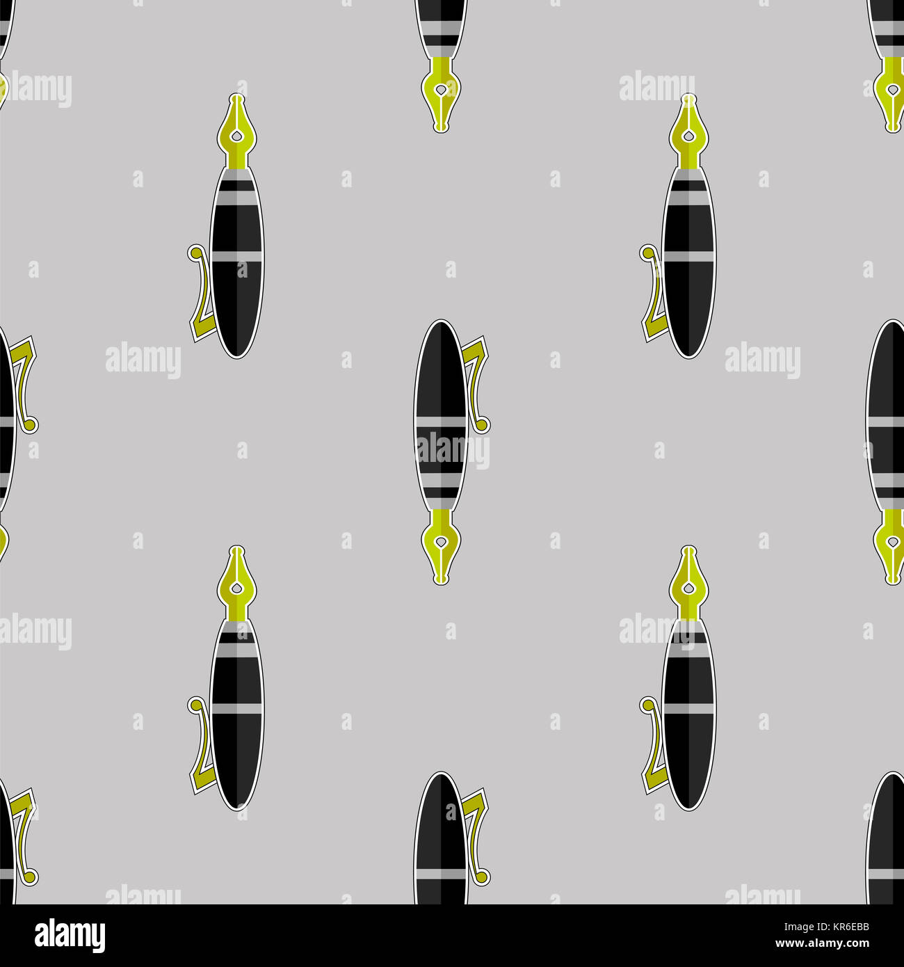 Fountain Pen Seamless Pattern Stock Photo - Alamy