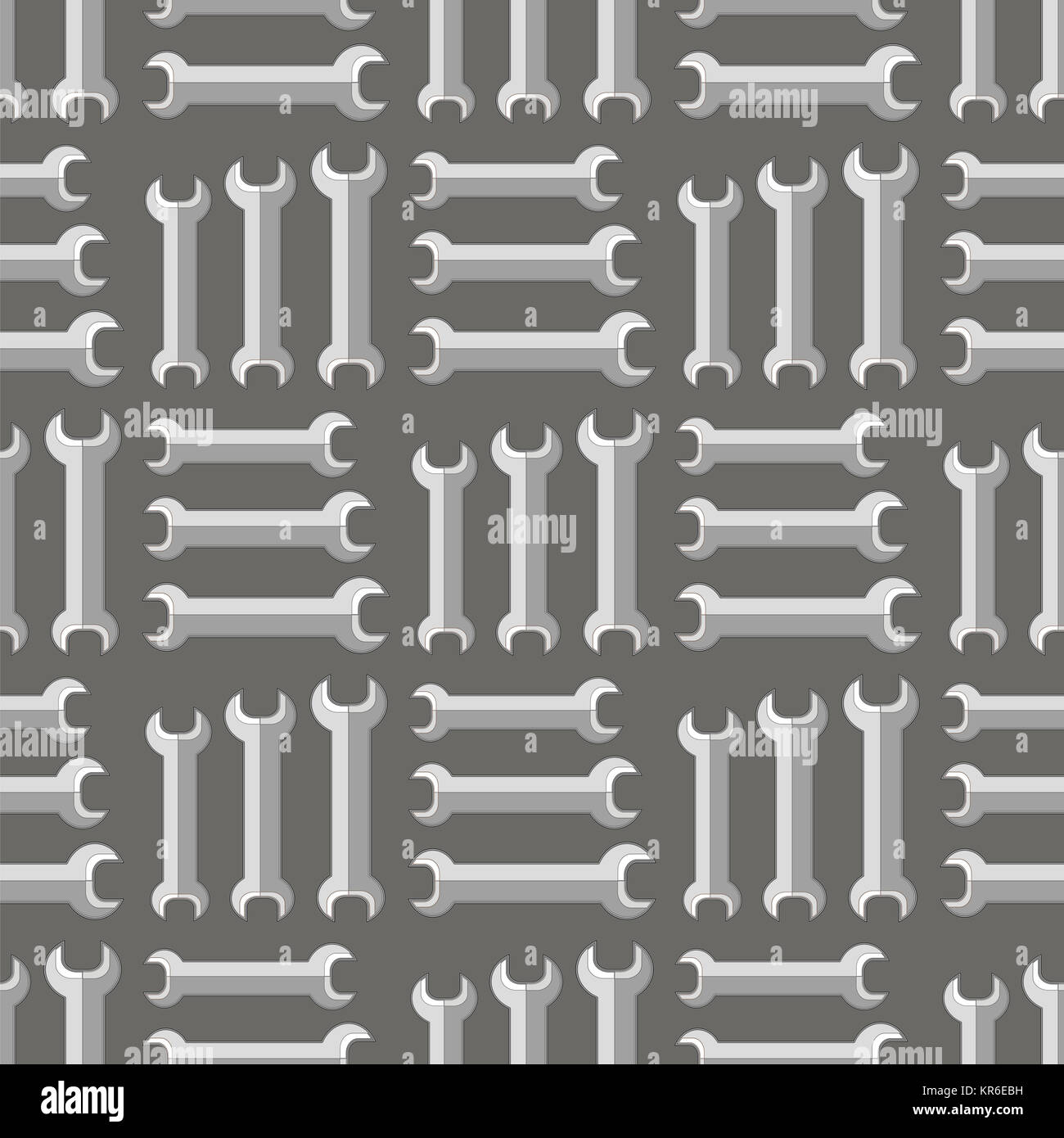 Set of Metallic Wrench Seamless Pattern Stock Photo - Alamy