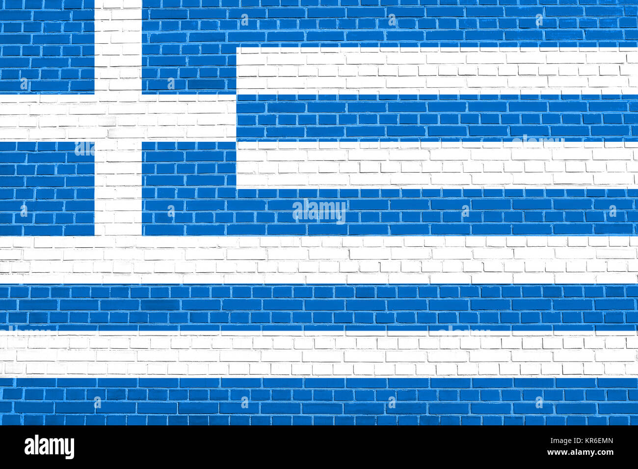 Flag of Greece on brick wall texture Stock Photo - Alamy