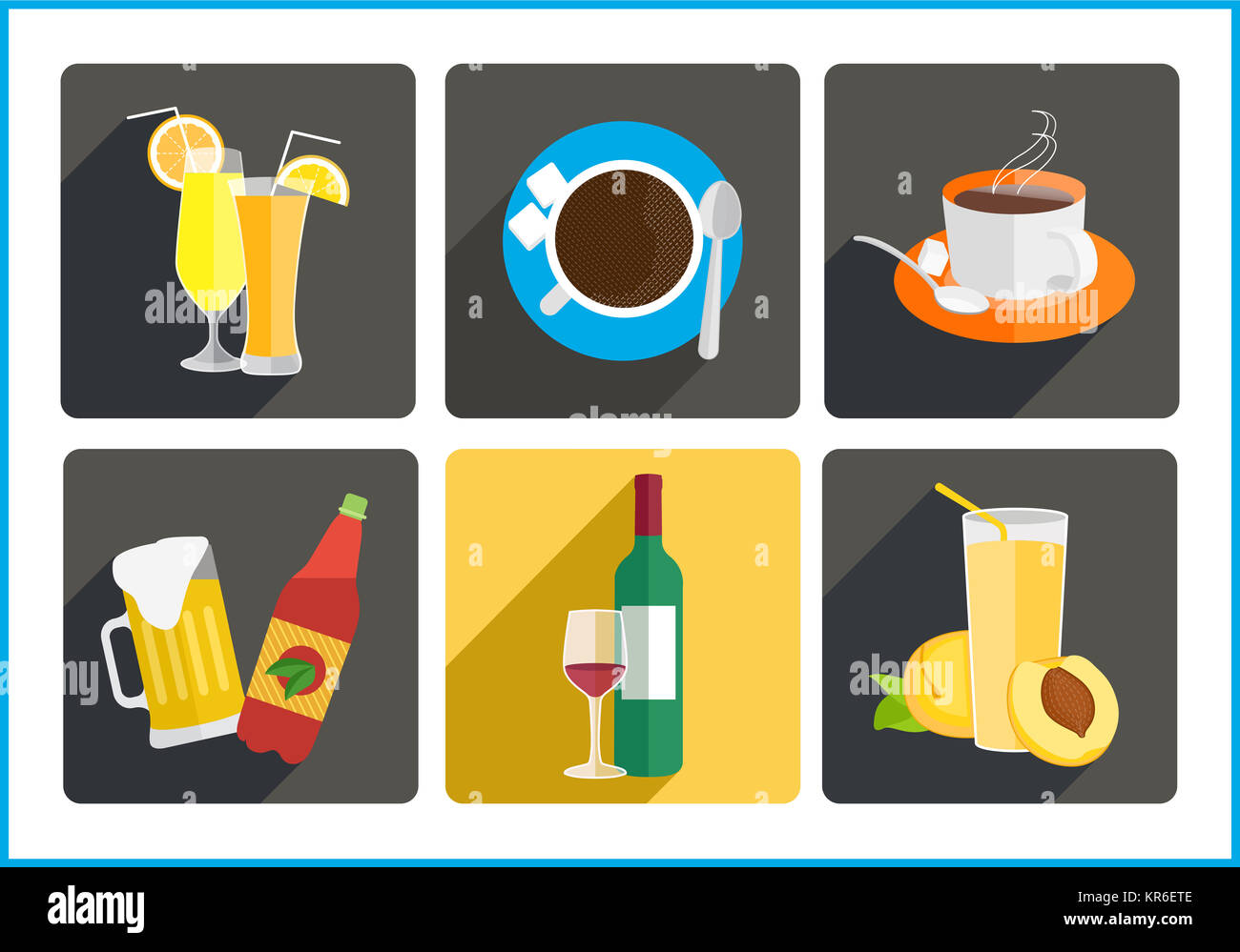 Icons of various drinks icon hi-res stock photography and images - Alamy