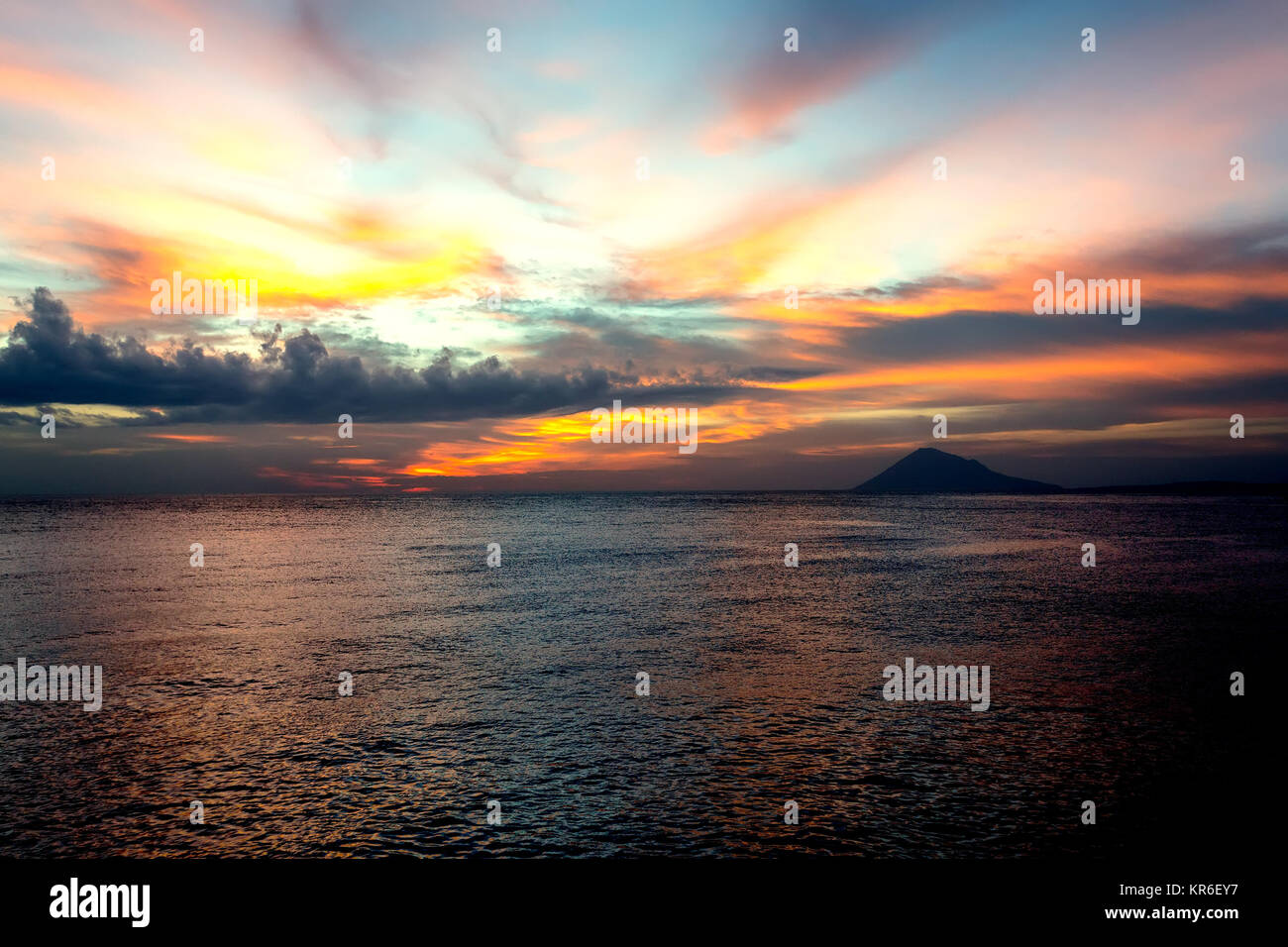 City Manado, North Sulawesi dramatic sky and volcano Stock Photo - Alamy