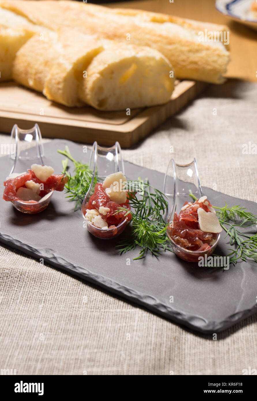 Appetizer with meat Stock Photo - Alamy