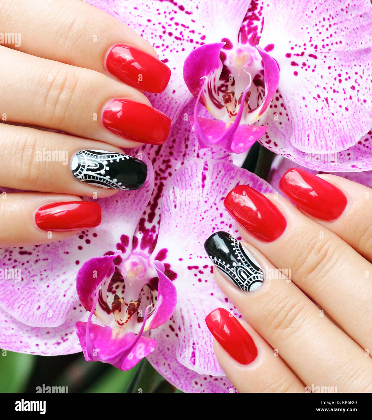Beautifully manicured fingernails Stock Photo - Alamy