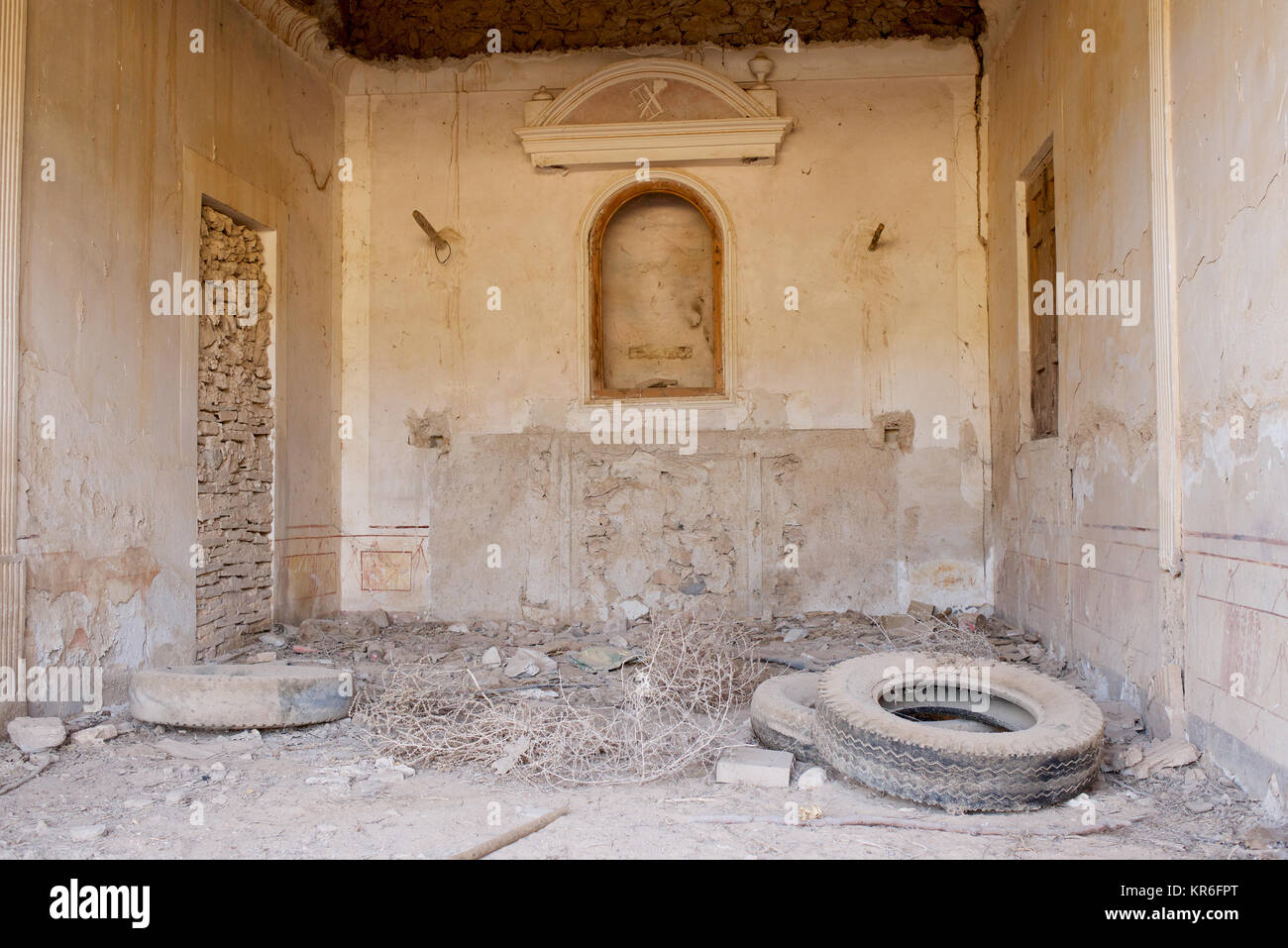 Interior of an abandoned and ruined house in the countryside Stock ...