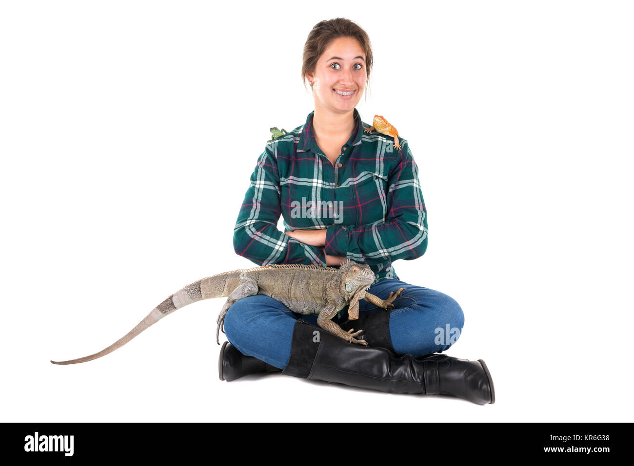 Girl with pets Stock Photo - Alamy