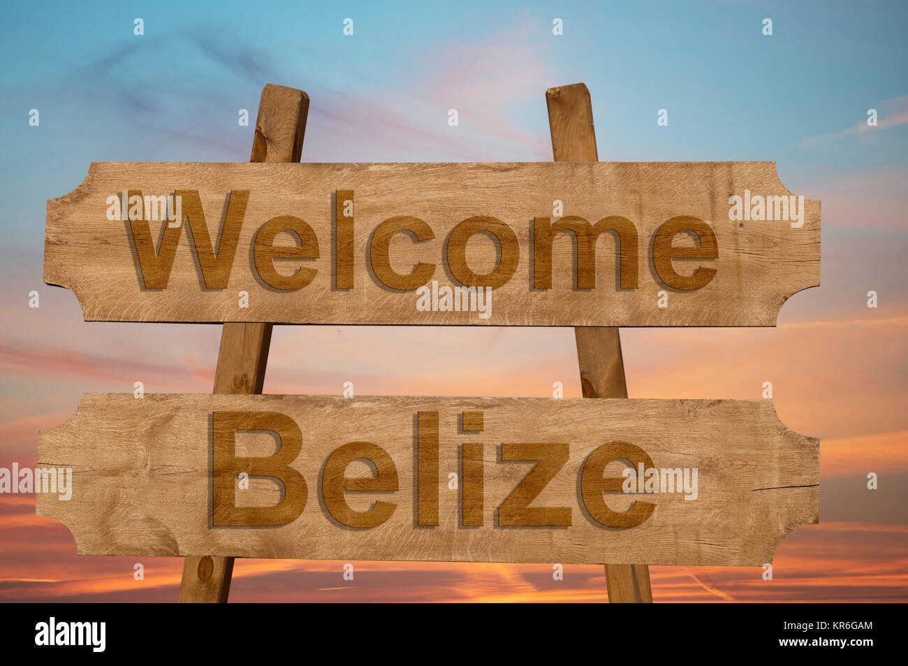 Belize road sign hi-res stock photography and images - Alamy