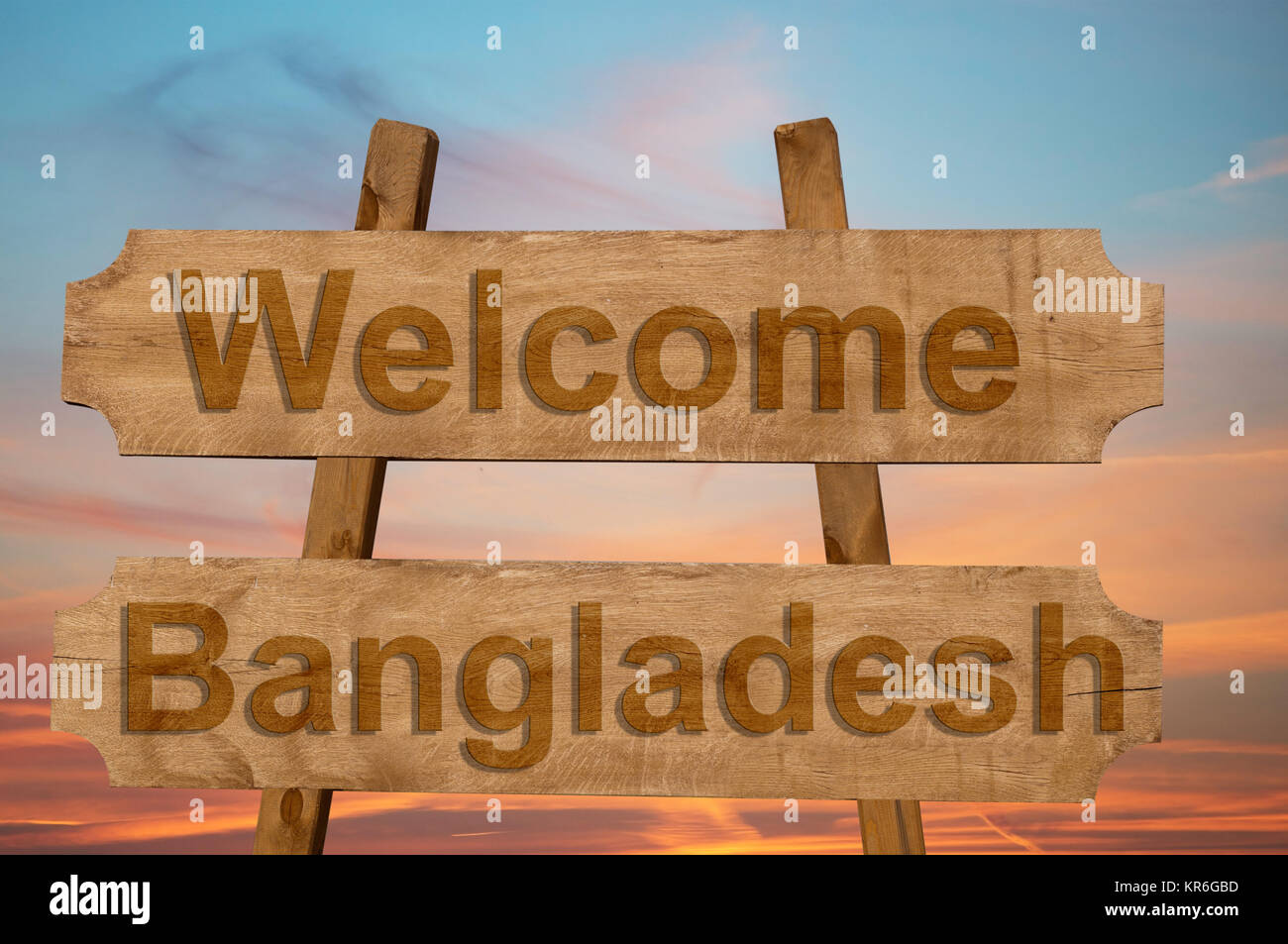 welcome to bangladesh sing on wood background Stock Photo - Alamy