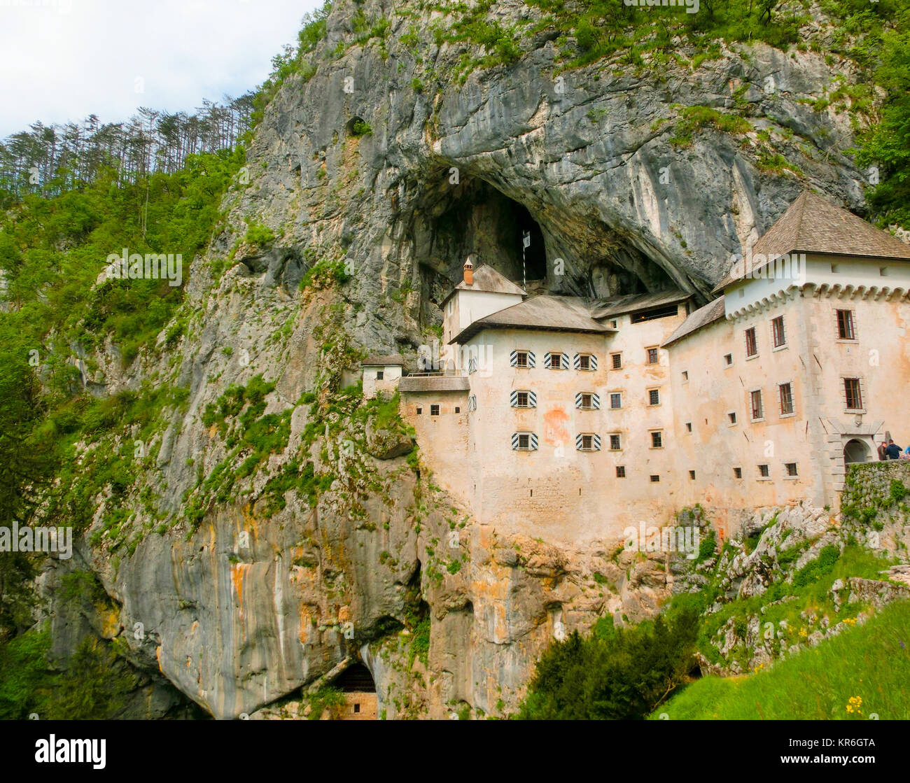 Walls and fortification of Predjamski Grad Stock Photo - Alamy