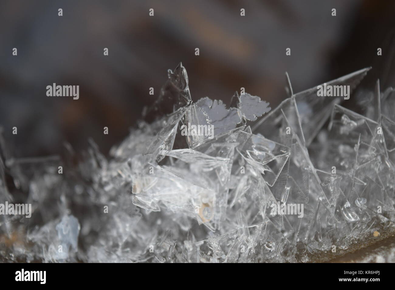 Crystals of ice and a plate Stock Photo - Alamy