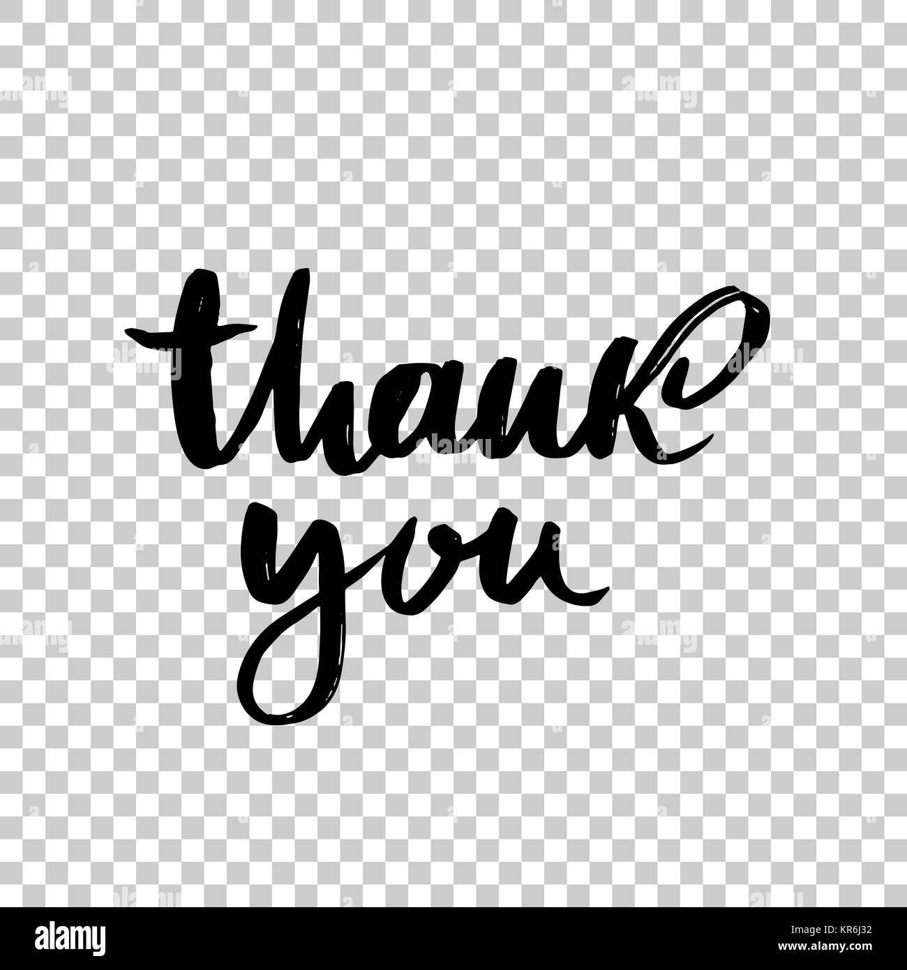 Thank You. Handwritten inscription. Modern dry brush lettering ...