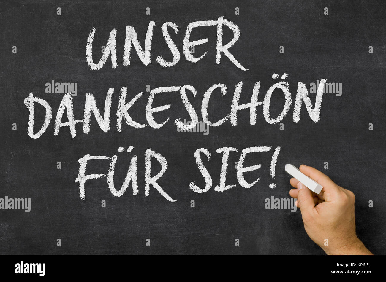 text on blackboard - our thanks for you Stock Photo - Alamy