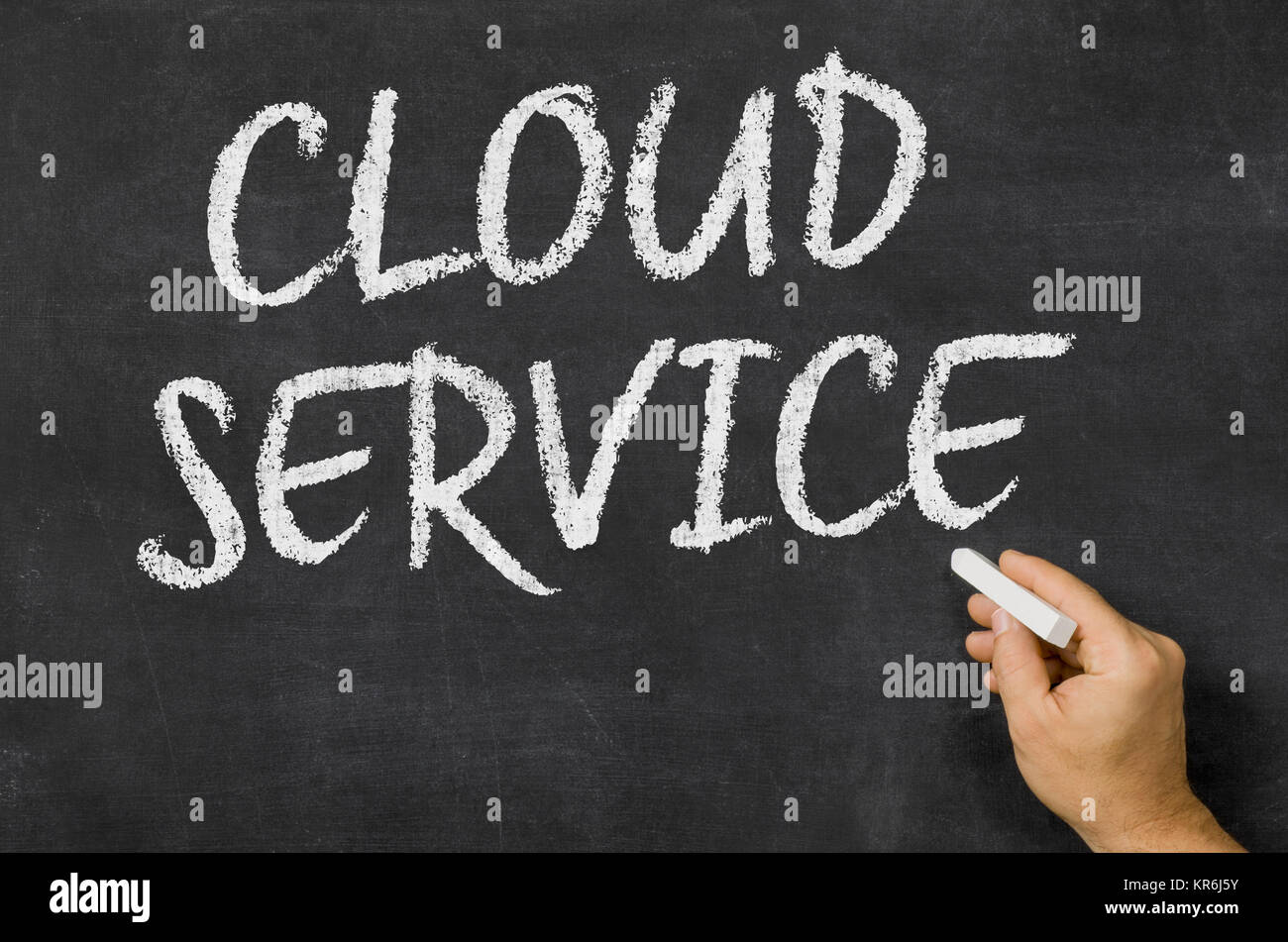 text on blackboard - cloud service Stock Photo - Alamy