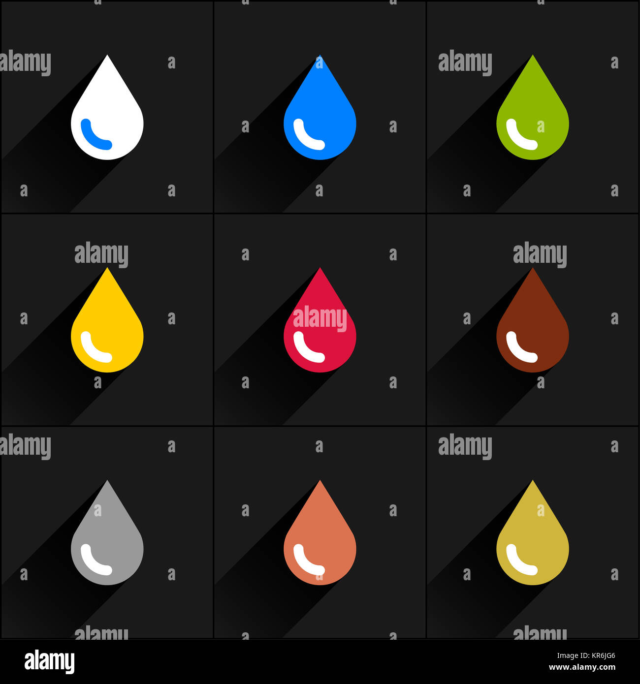 Drop icon set in simple flat style Stock Photo - Alamy
