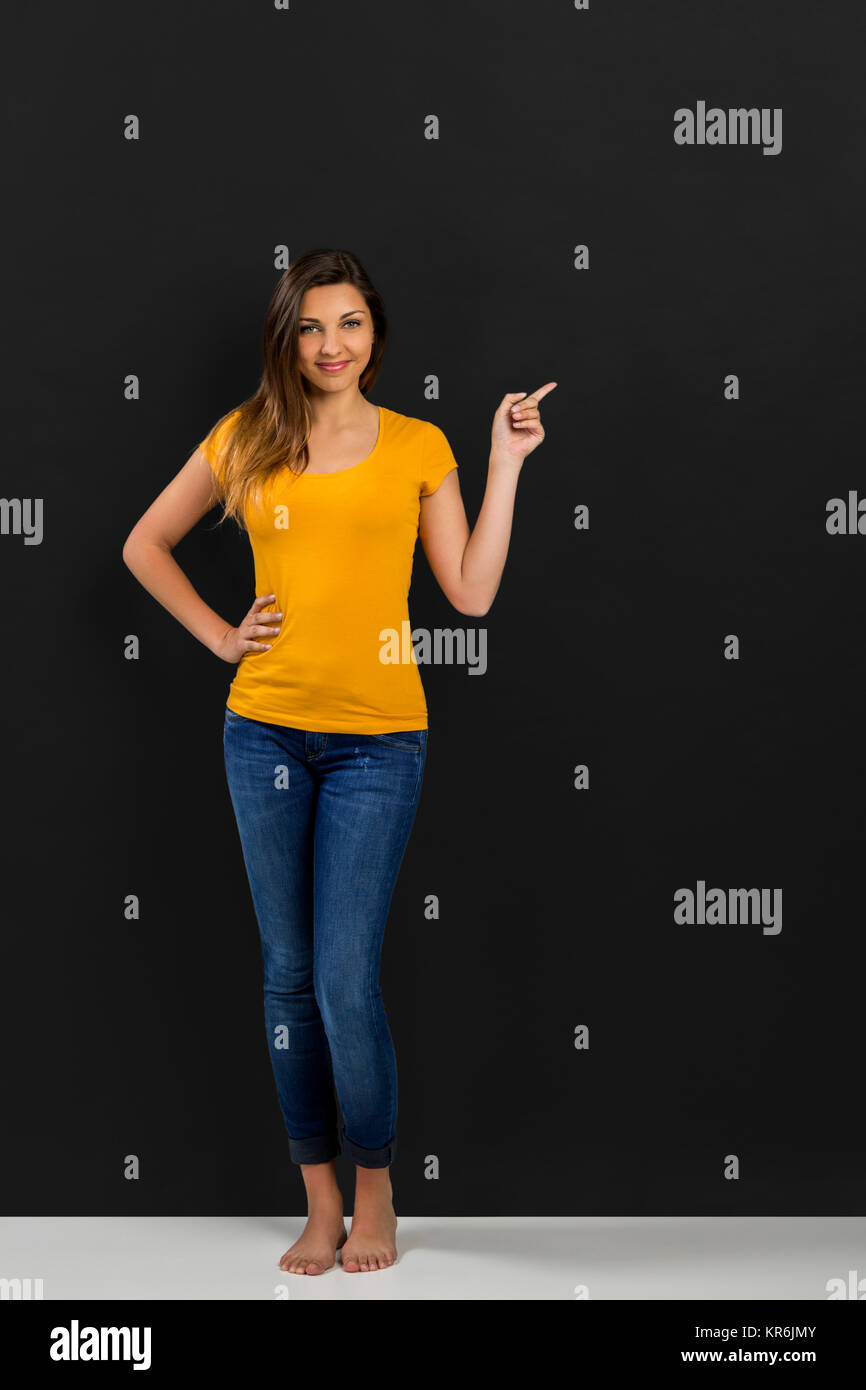 Young student Pointing Stock Photo - Alamy