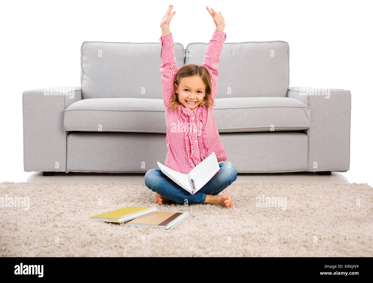 Little girl making homework Stock Photo - Alamy