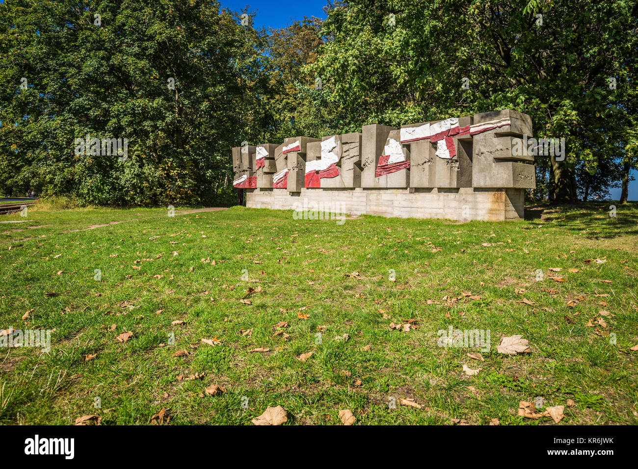 sign before entering the museum and memorial park of westerplatte ...