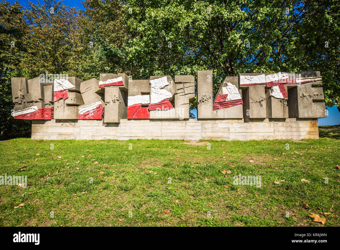sign before entering the museum and memorial park of westerplatte ...