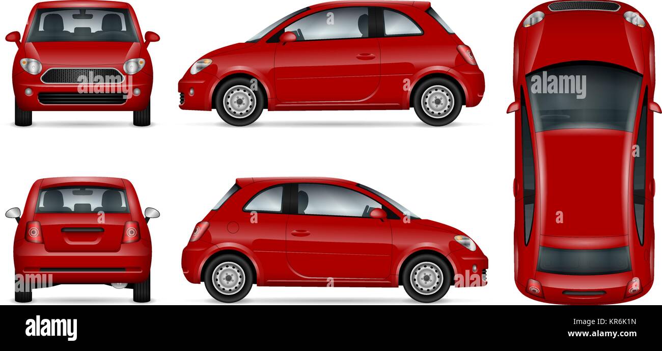 Red car vector mock-up for advertising, corporate identity. Isolated ...