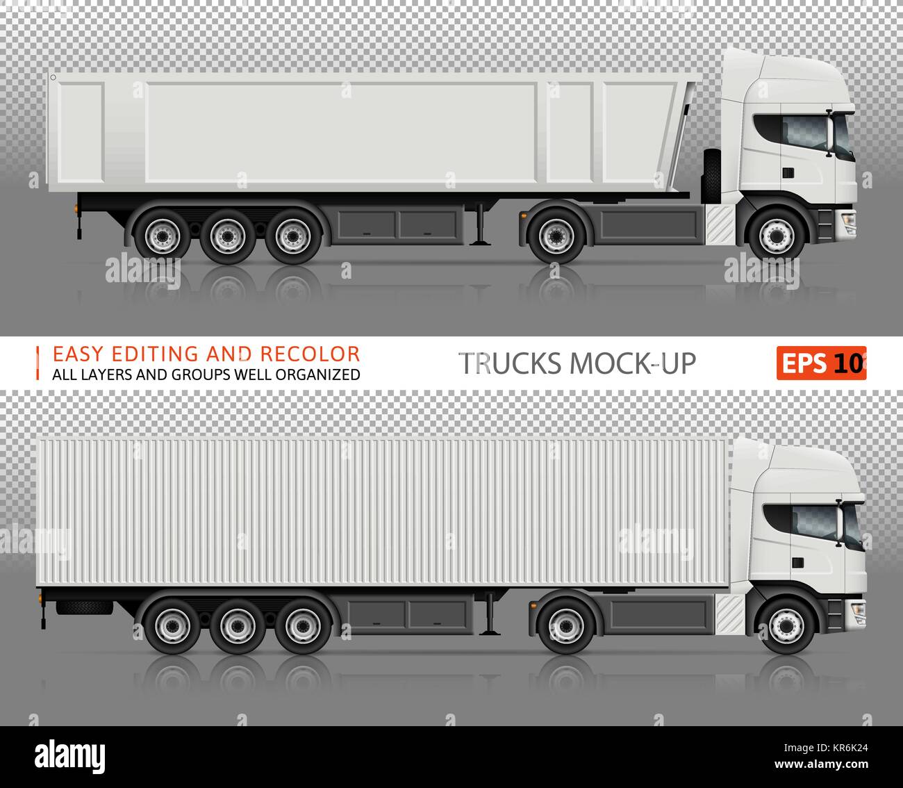 Trucks vector mock-up for advertising, corporate identity. Isolated ...