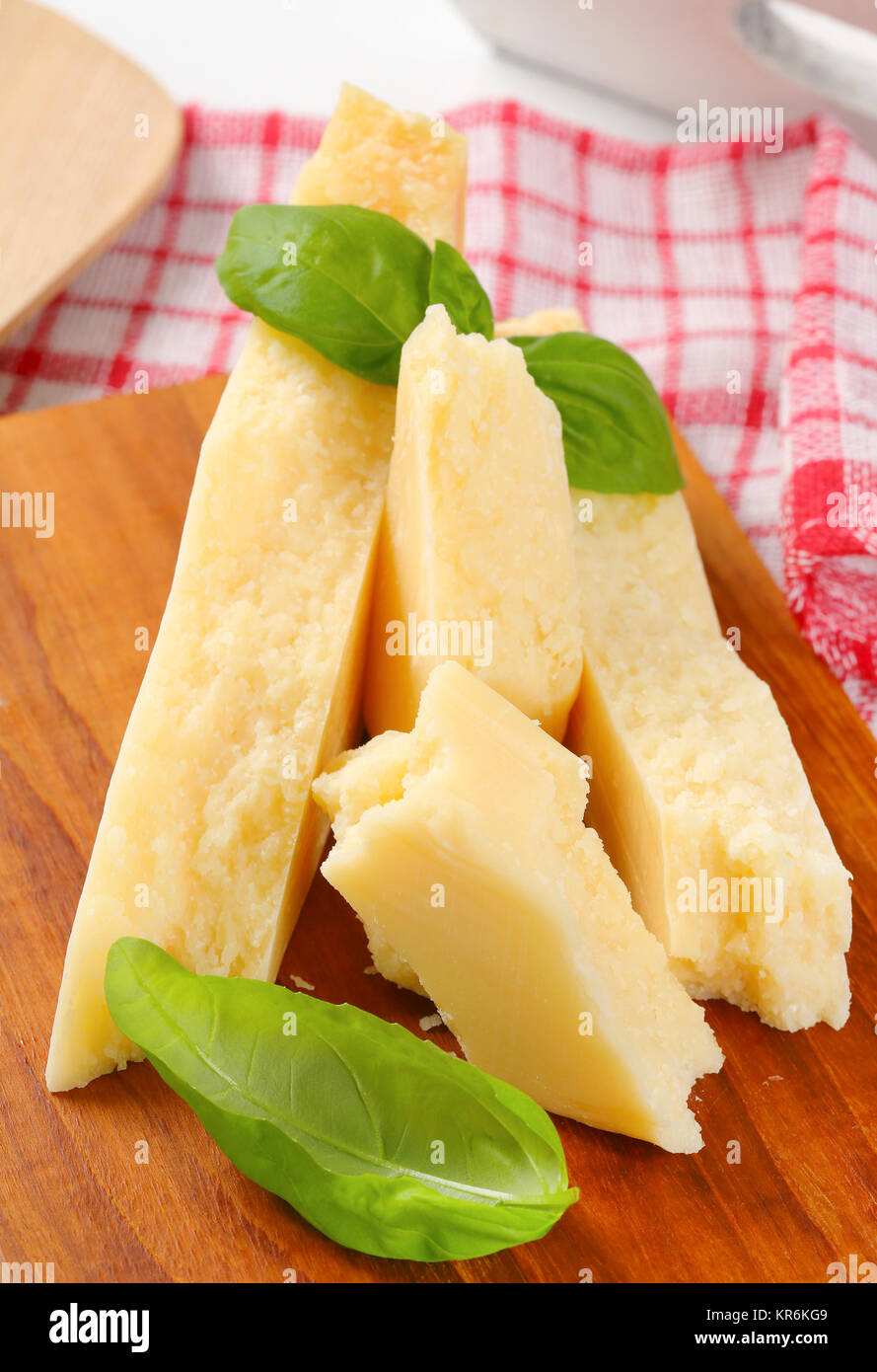 Pieces of Parmesan cheese Stock Photo - Alamy