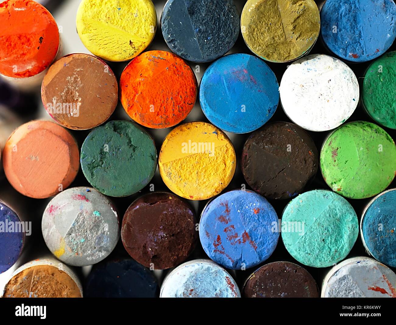 Colored dry pastel crayons closely Stock Photo - Alamy