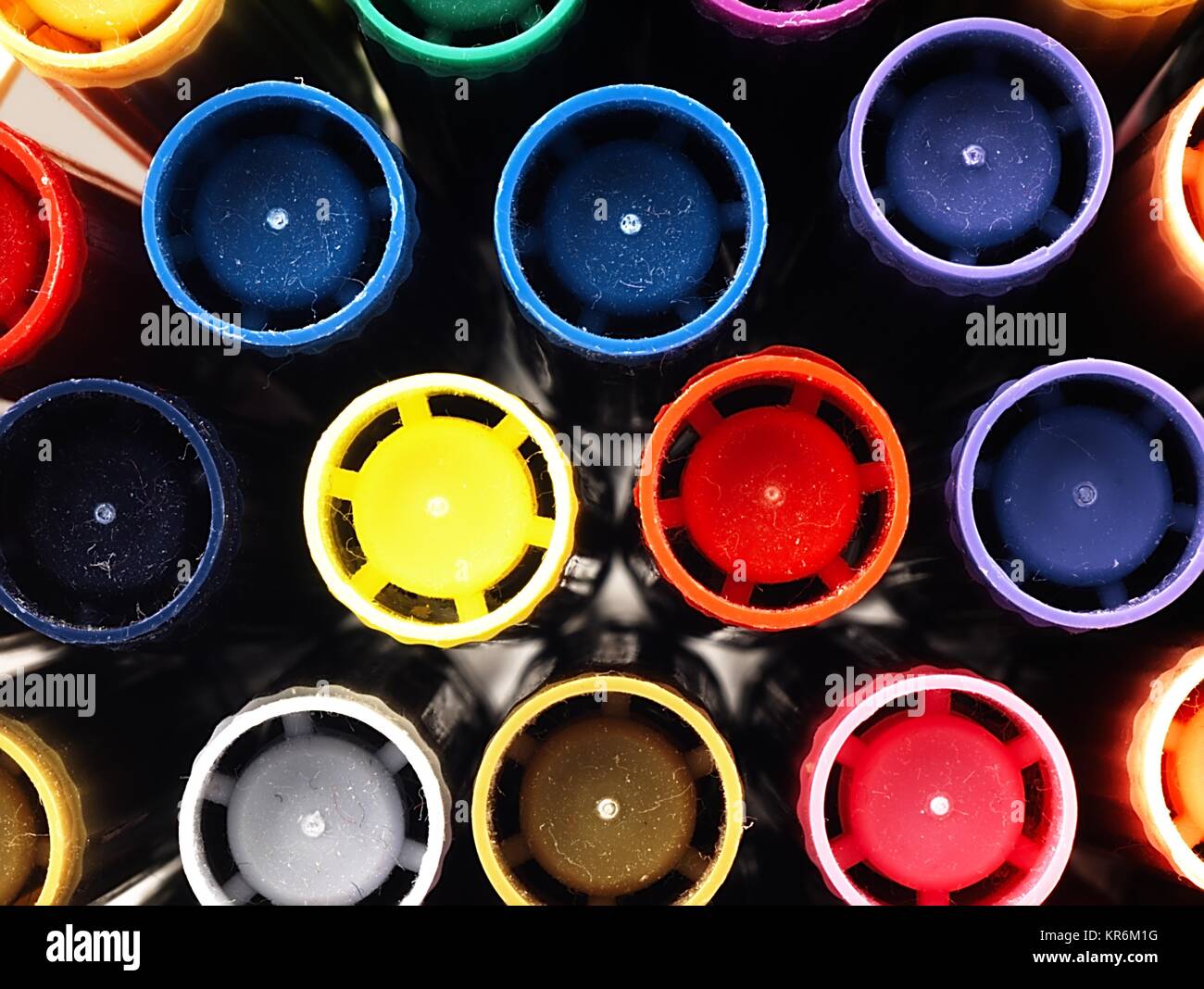 Colorful school markers closely Stock Photo - Alamy