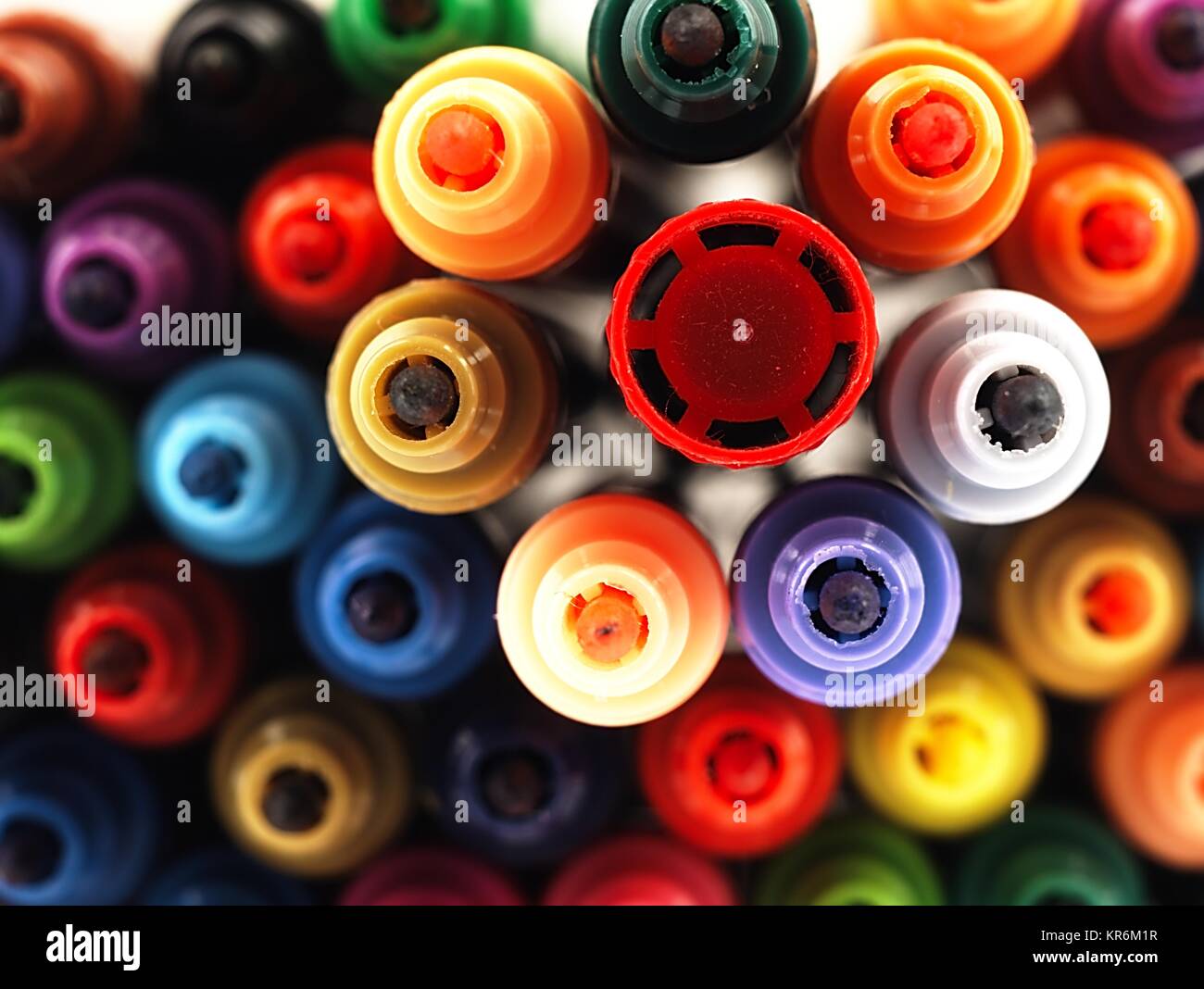 Colorful school markers closely Stock Photo - Alamy