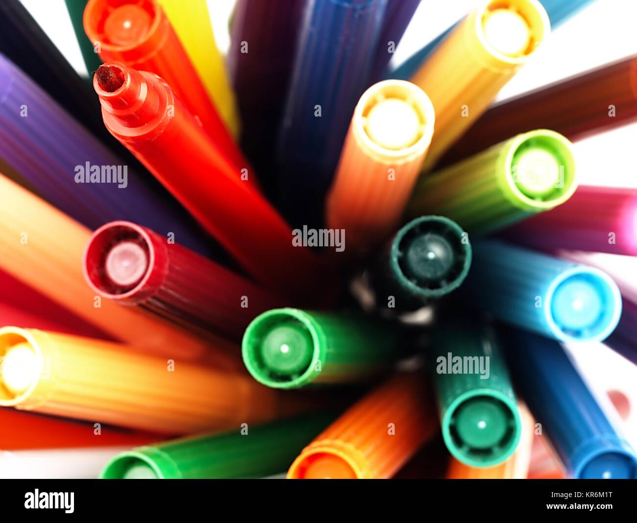 Colorful school markers closely Stock Photo - Alamy