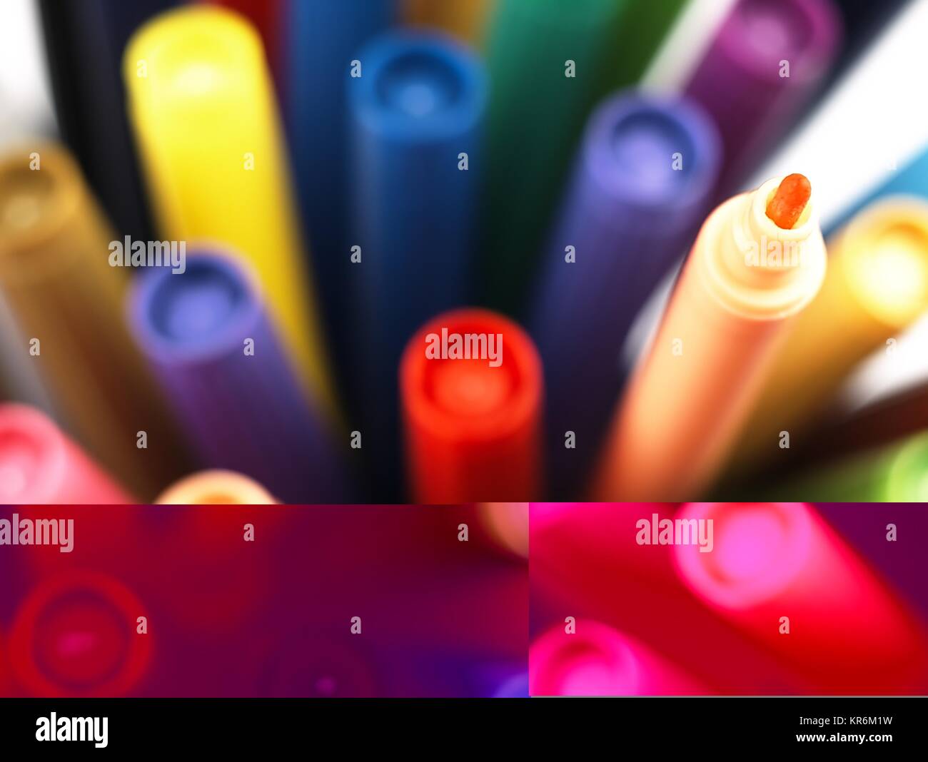 Colorful school markers closely Stock Photo - Alamy