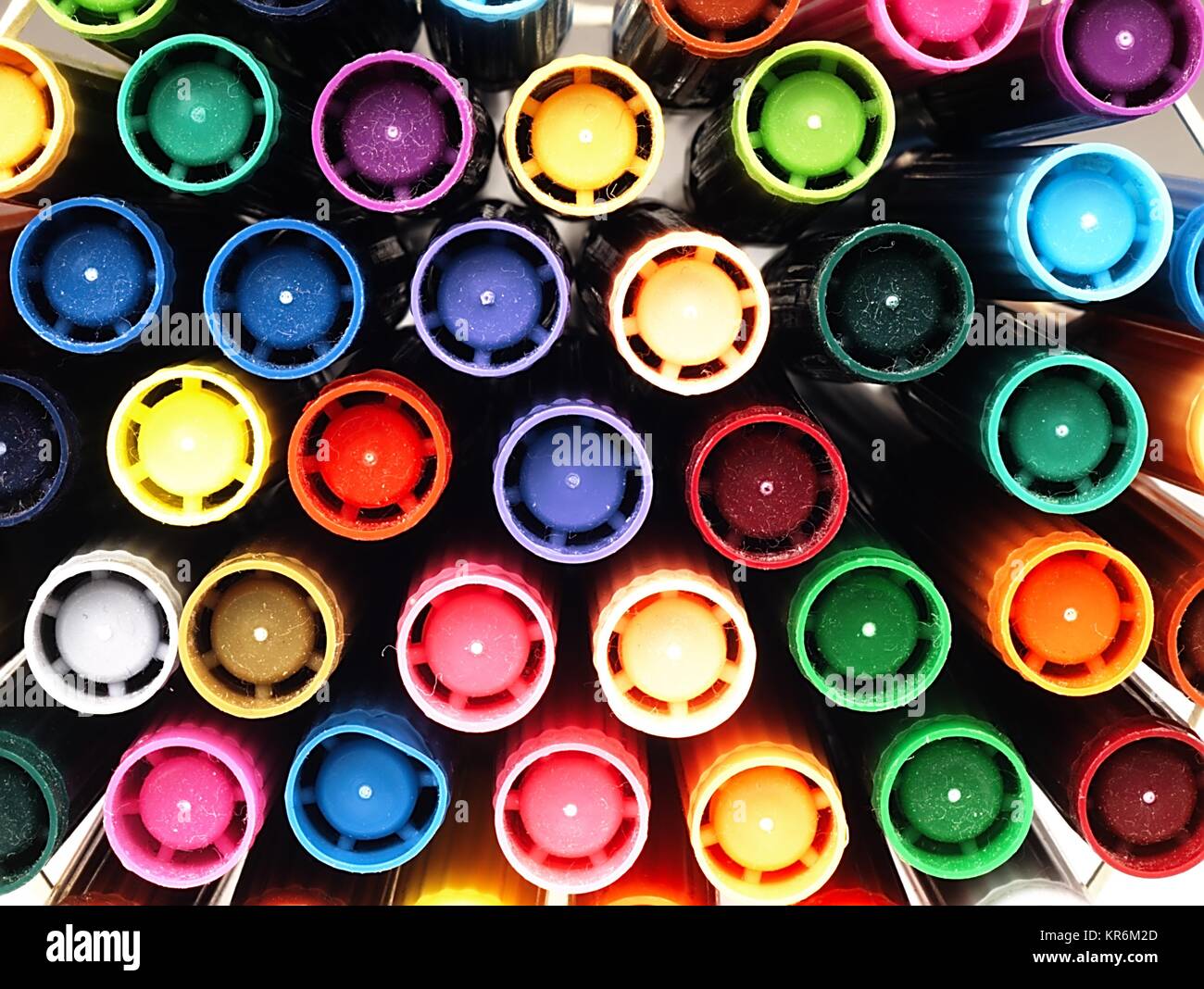 Colorful school markers closely Stock Photo - Alamy
