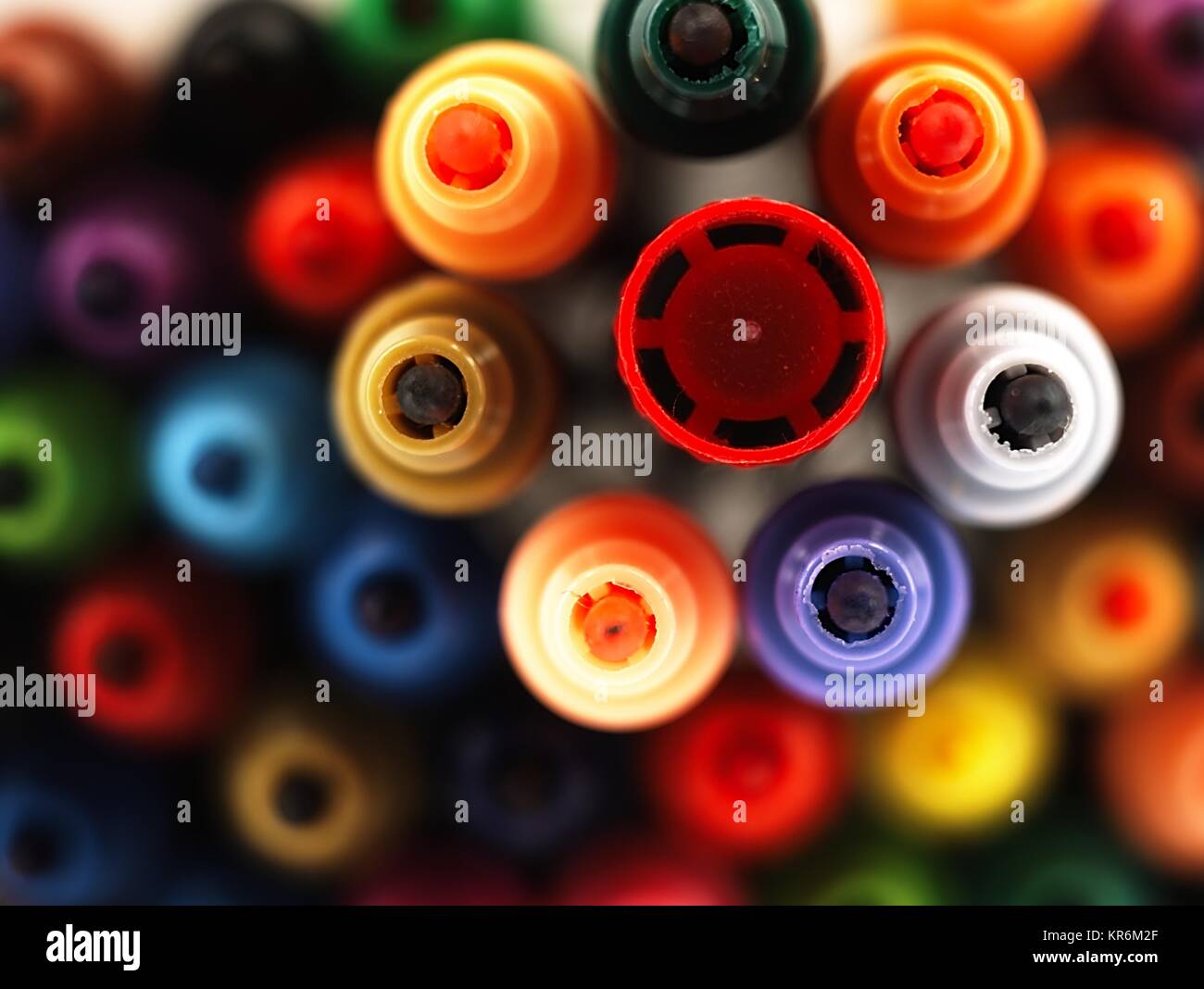 Colorful school markers closely Stock Photo - Alamy