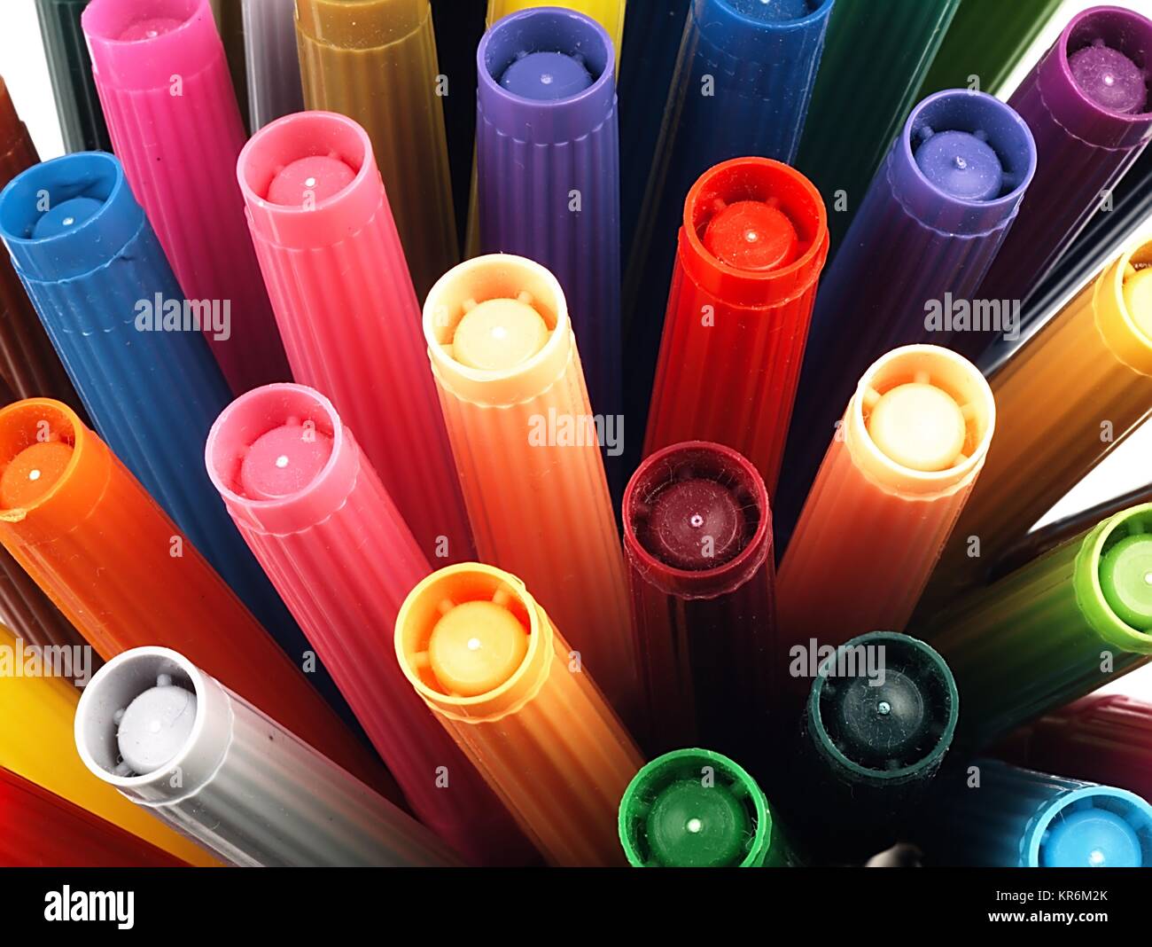 Colorful school markers closely Stock Photo - Alamy